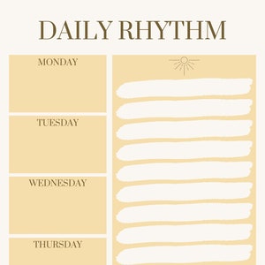 Daily Rhythm, Homeschool Schedule and Weekly Organizer | Customizable ...
