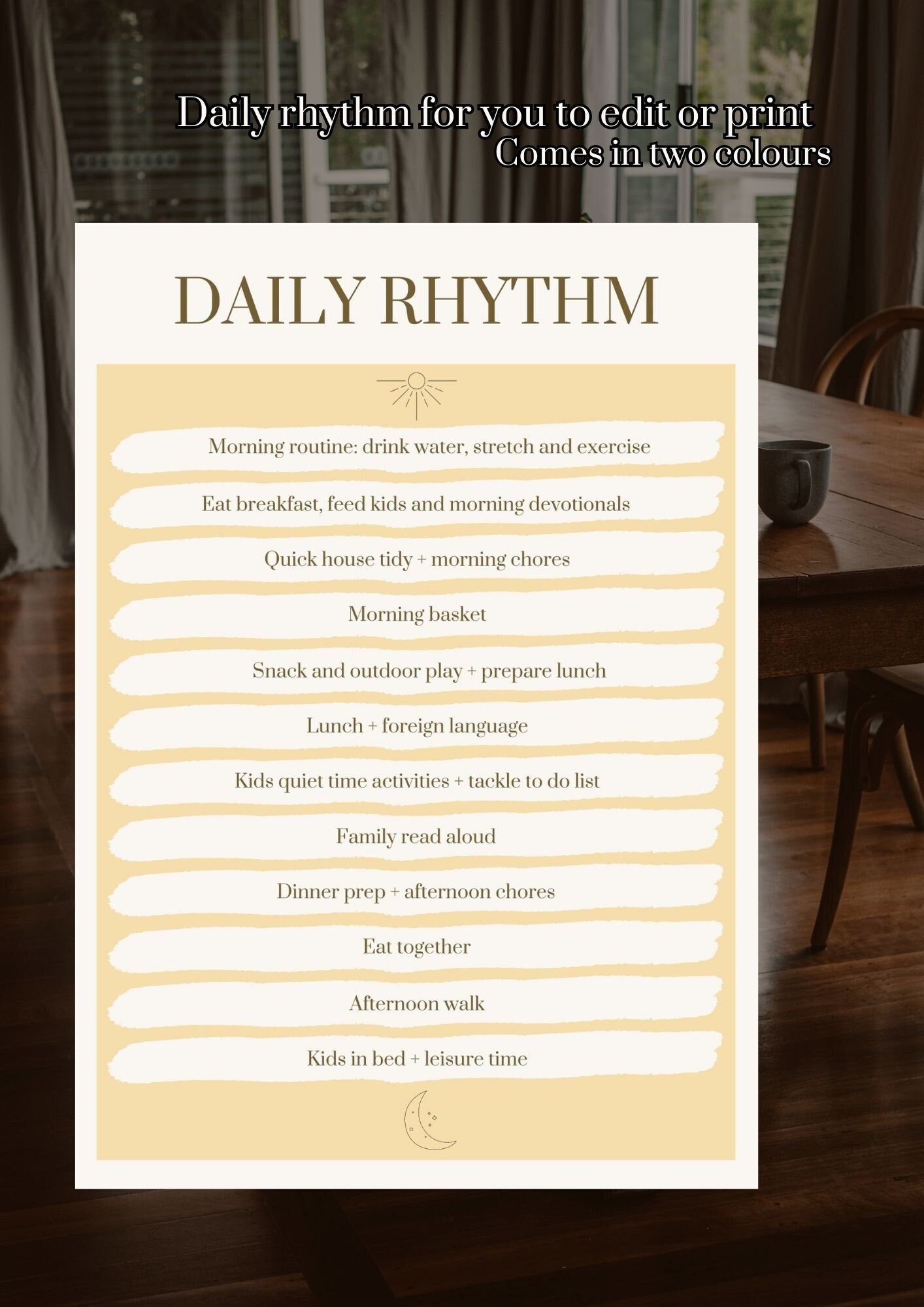 Daily Rhythm, Homeschool Schedule Customizable or Printable Daily ...