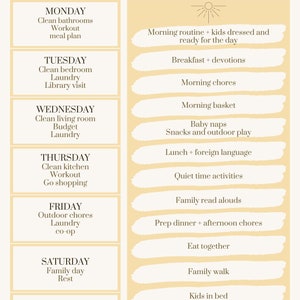 Daily Rhythm Full Week, Homeschool Schedule and Weekly Organizer ...