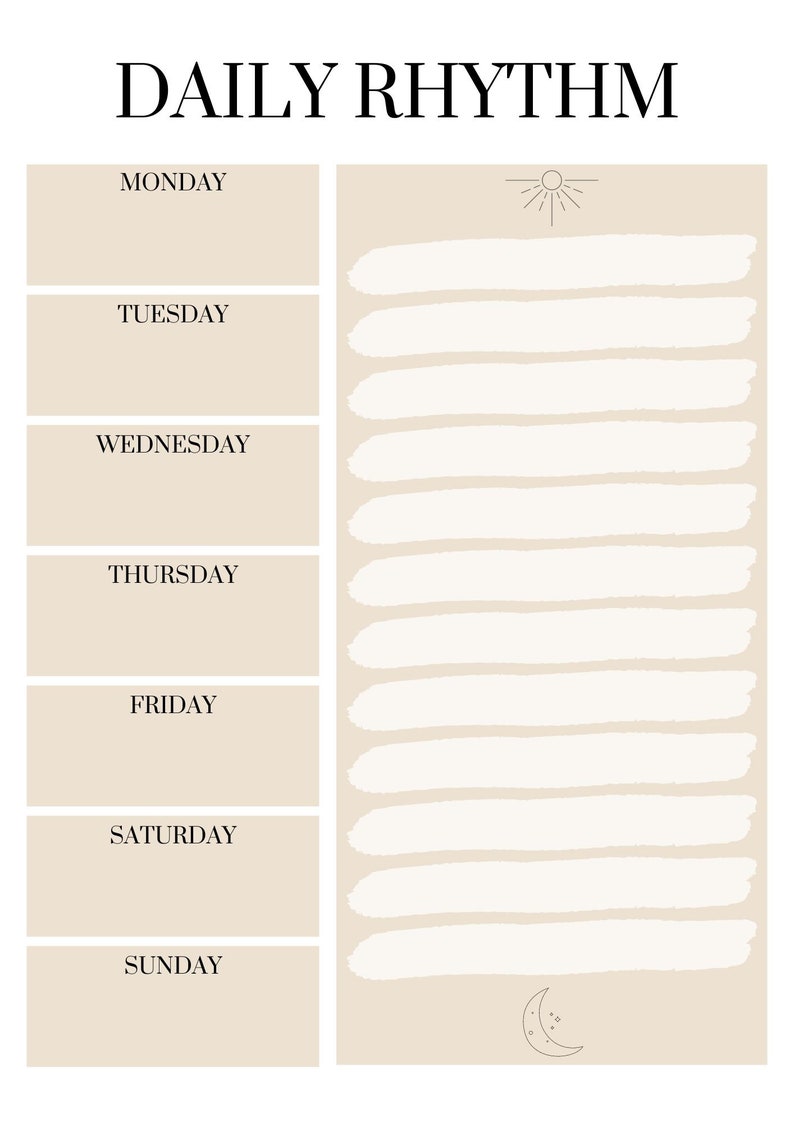 Daily Rhythm Full Week, Homeschool Schedule and Weekly Organizer ...
