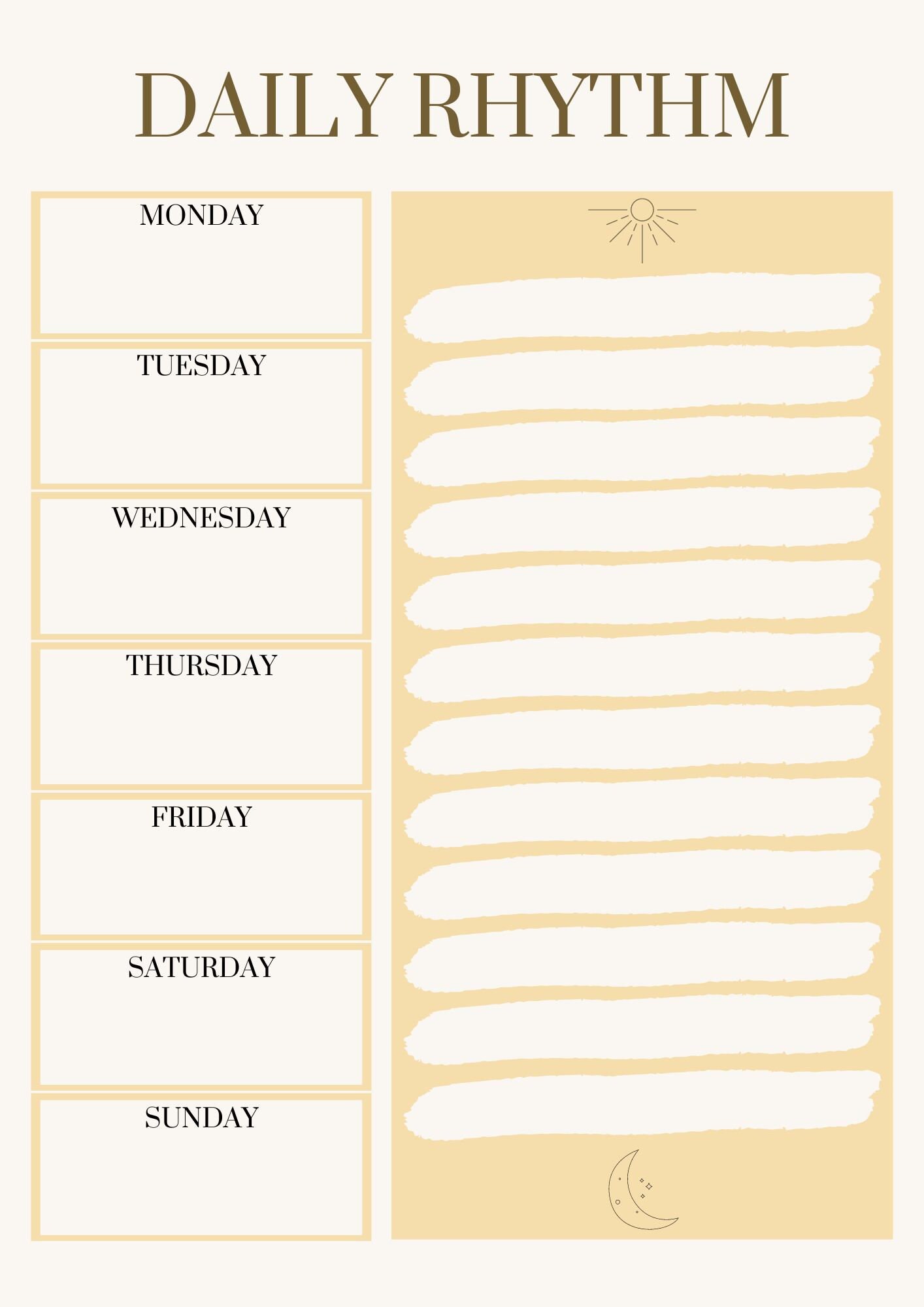 Daily Rhythm Full Week, Homeschool Schedule and Weekly Organizer ...