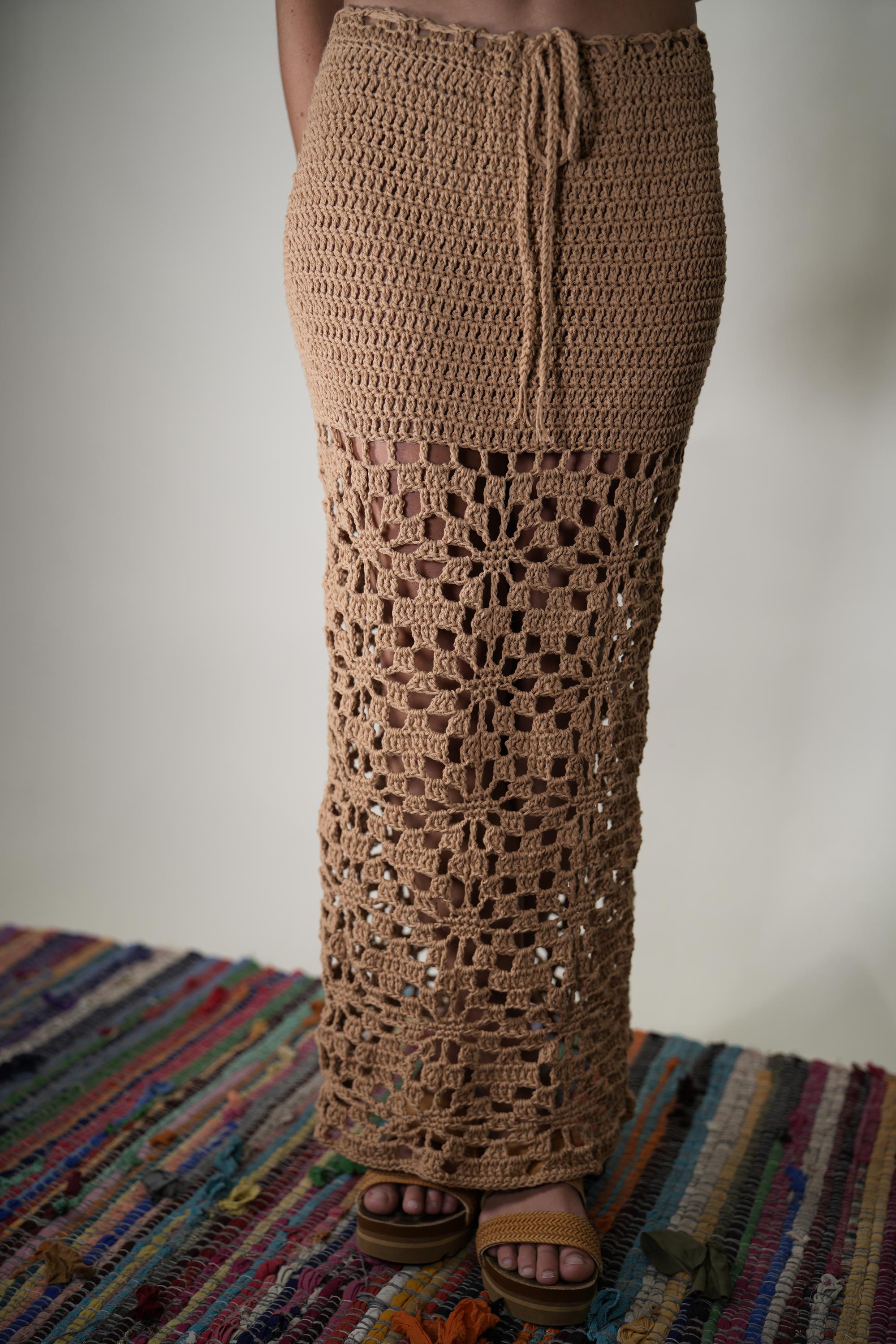 The Sarah Crochet Long Skirt, Handmade Crochet Skirt, Crochet Maxi ...