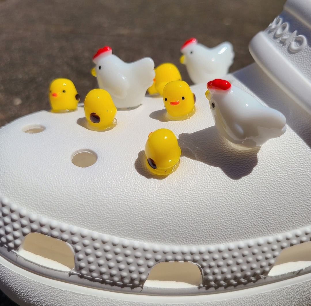 Chicken and Chick Shoe Charm Set / Unique / Handmade / 3D / Cute ...