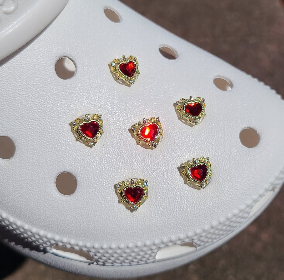 ONE Petite Lana Del Rey Red Ruby Heart Gold Trim Croc Shoe - Etsy
