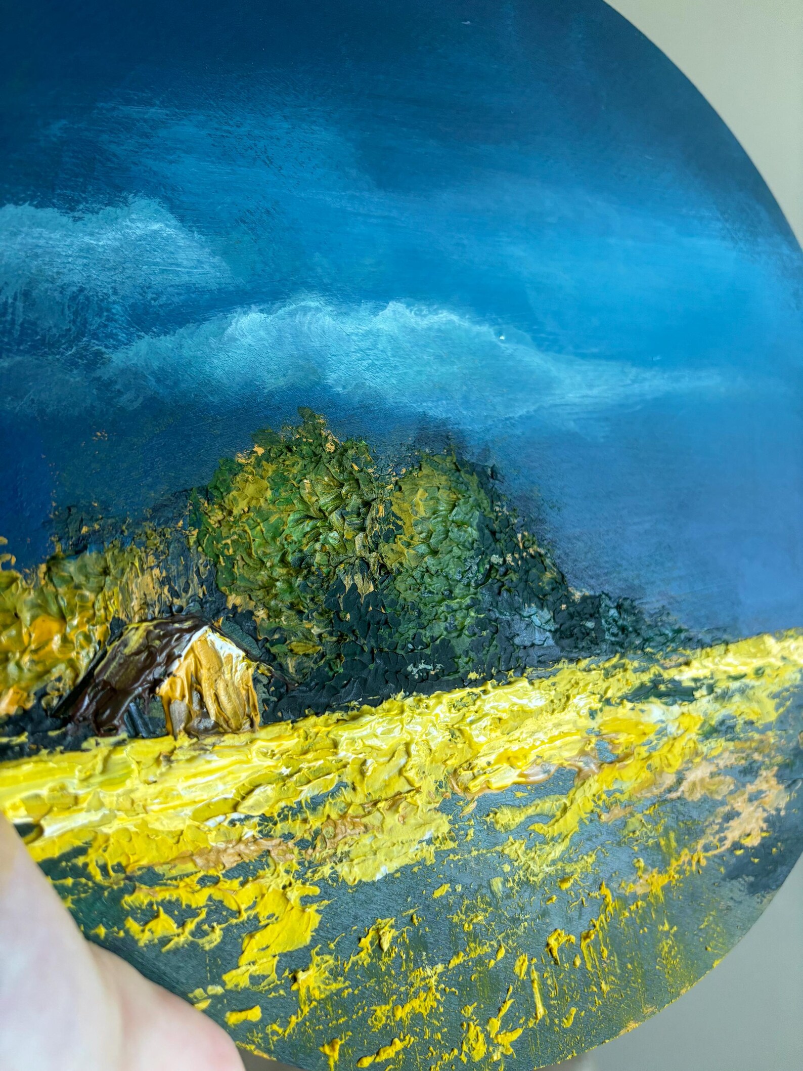 Round Painting Texture Painting Landscape Texture Painting 3d Picture ...
