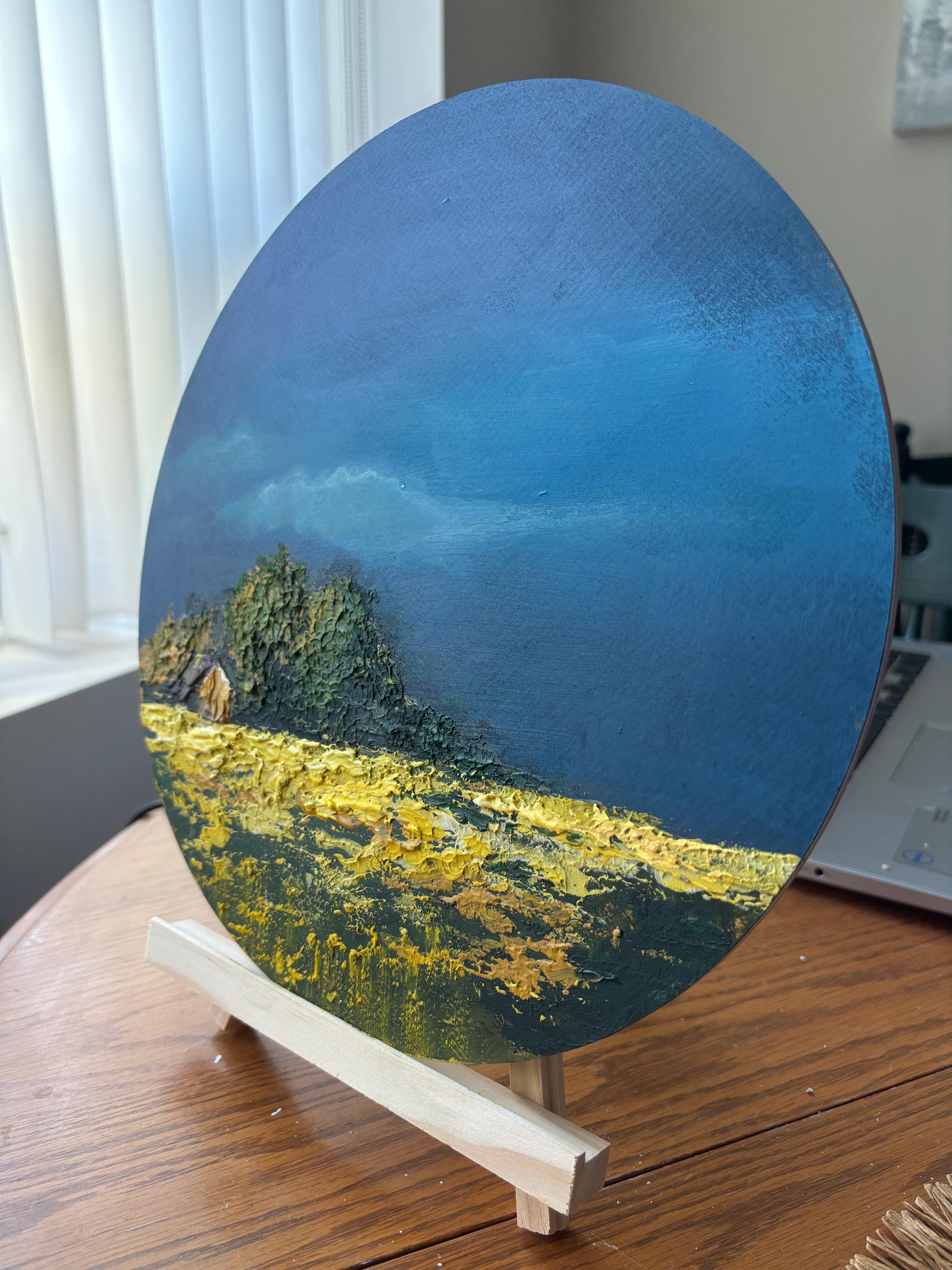 Round Painting Texture Painting Landscape Texture Painting 3d Picture ...