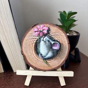 Miniature Mouse Painting: Handmade Acrylic Desk Decor (3x3) - Etsy