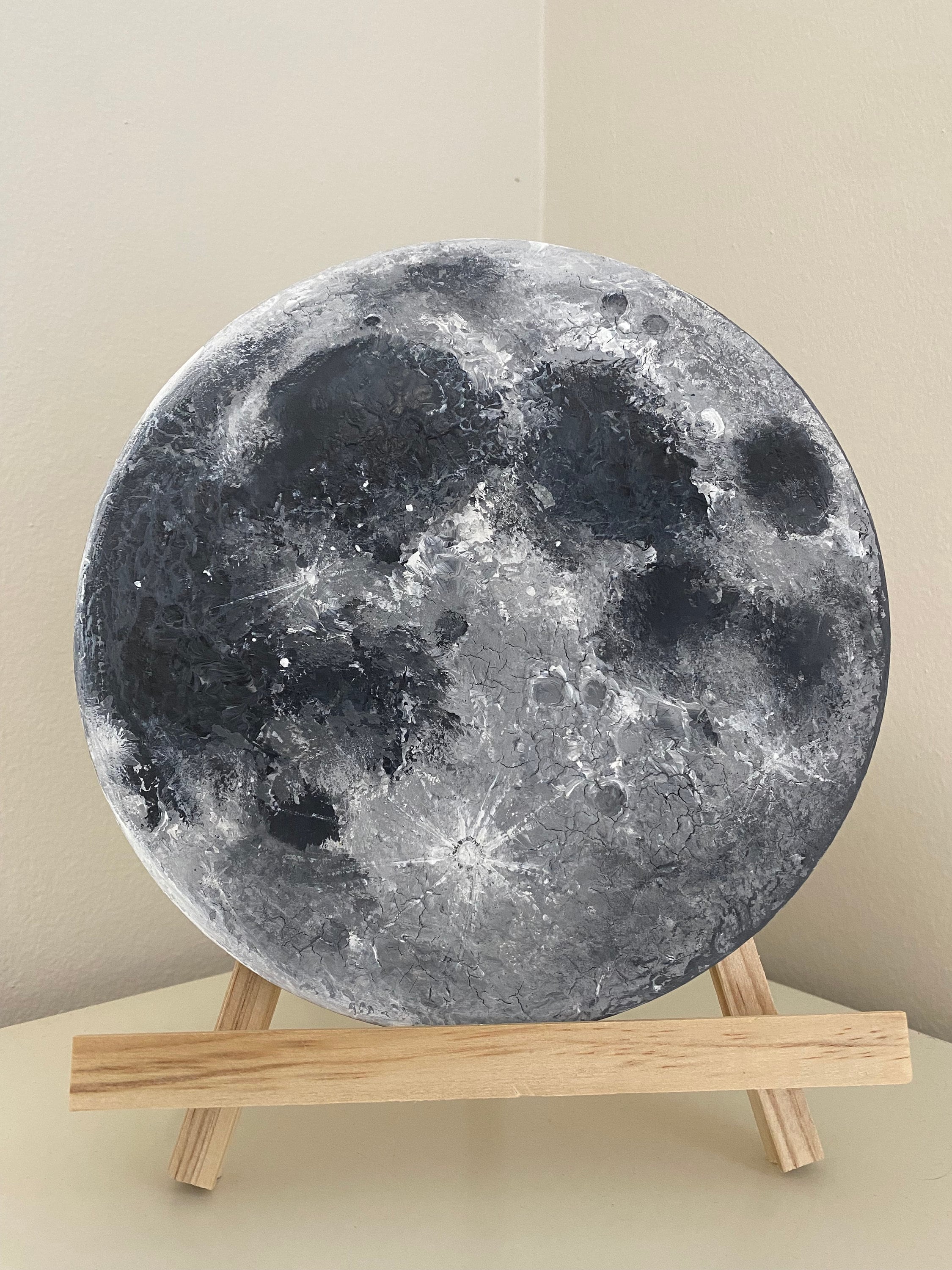 Moon Painting Gift for Friend Textured Moon Painting Full Moon Art ...