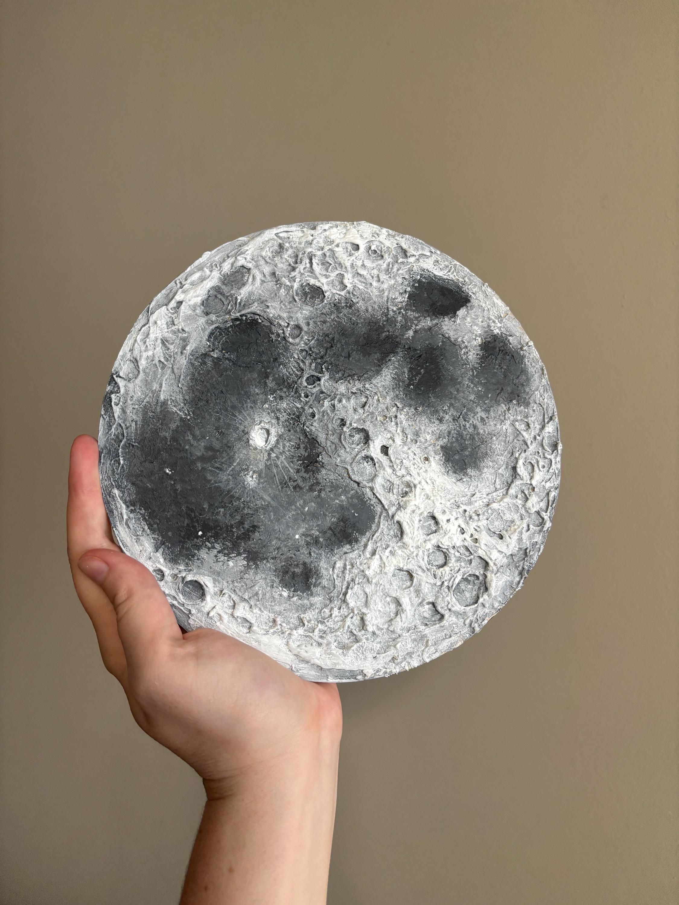 Moon Painting Gift for Friend Textured Moon Painting Full Moon Art ...