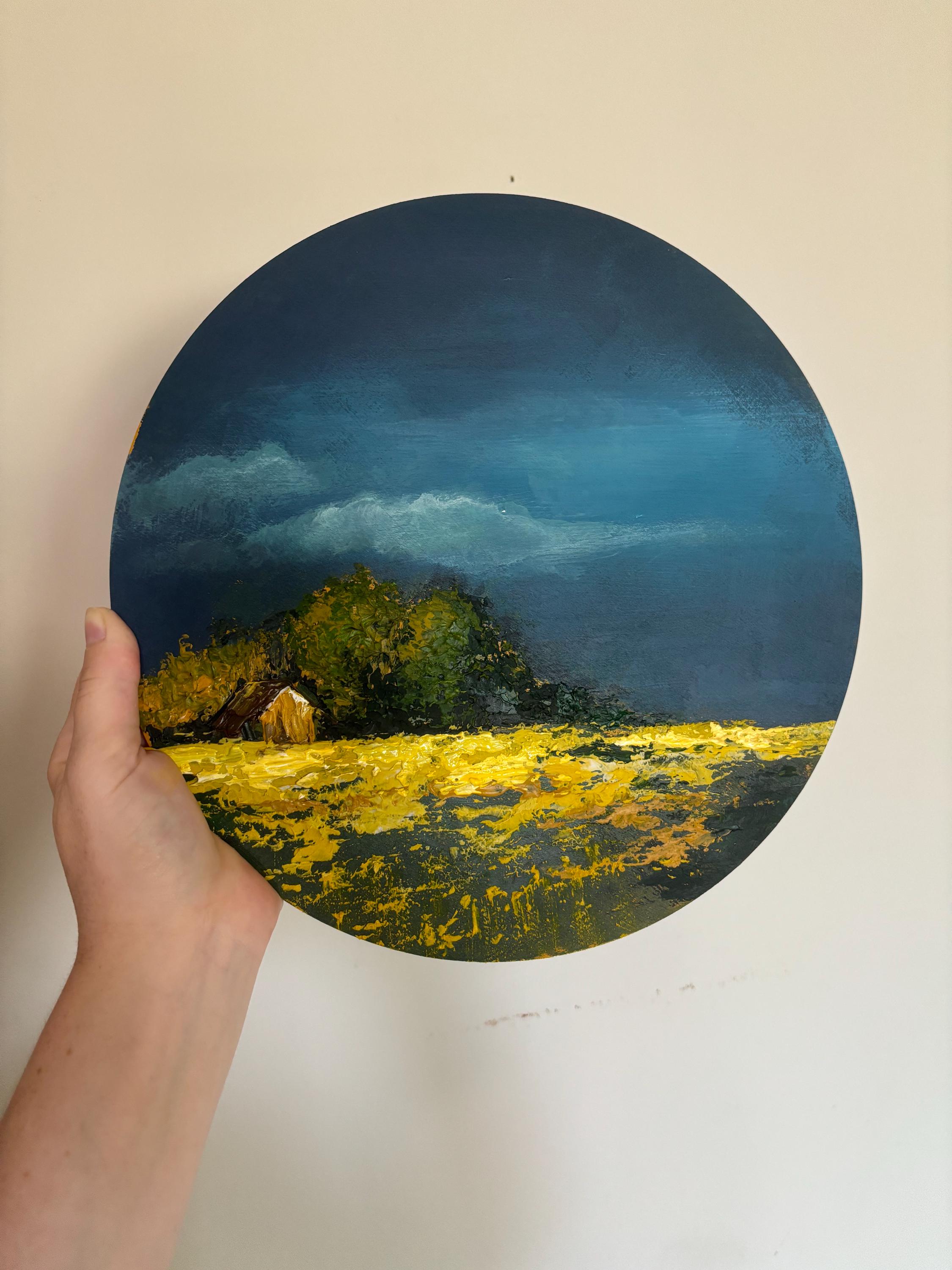 Round Painting Texture Painting Landscape Texture Painting 3d Picture ...