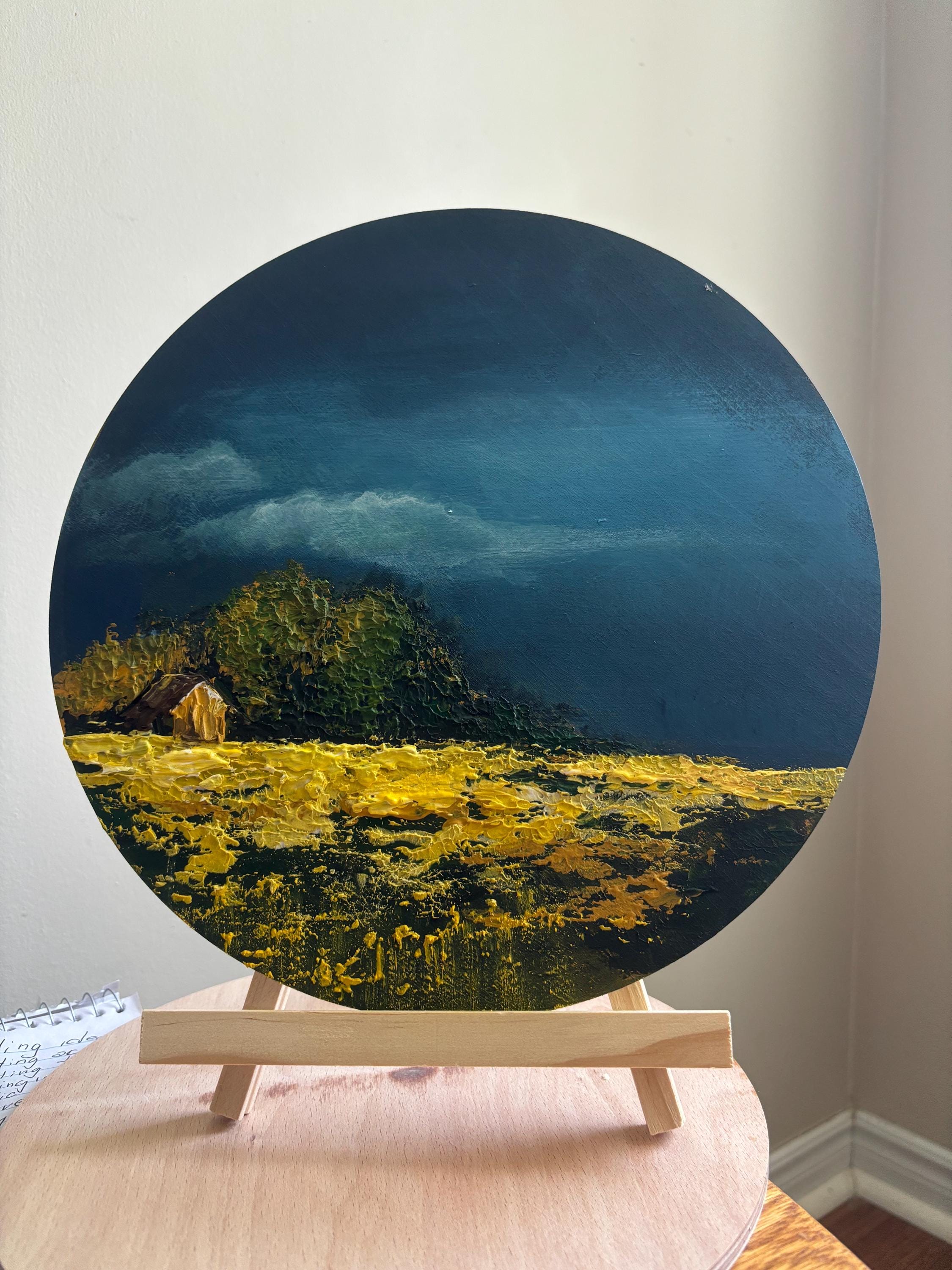 Round Painting Texture Painting Landscape Texture Painting 3d Picture ...
