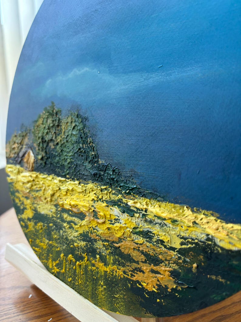 Round Painting Texture Painting Landscape Texture Painting 3d Picture ...