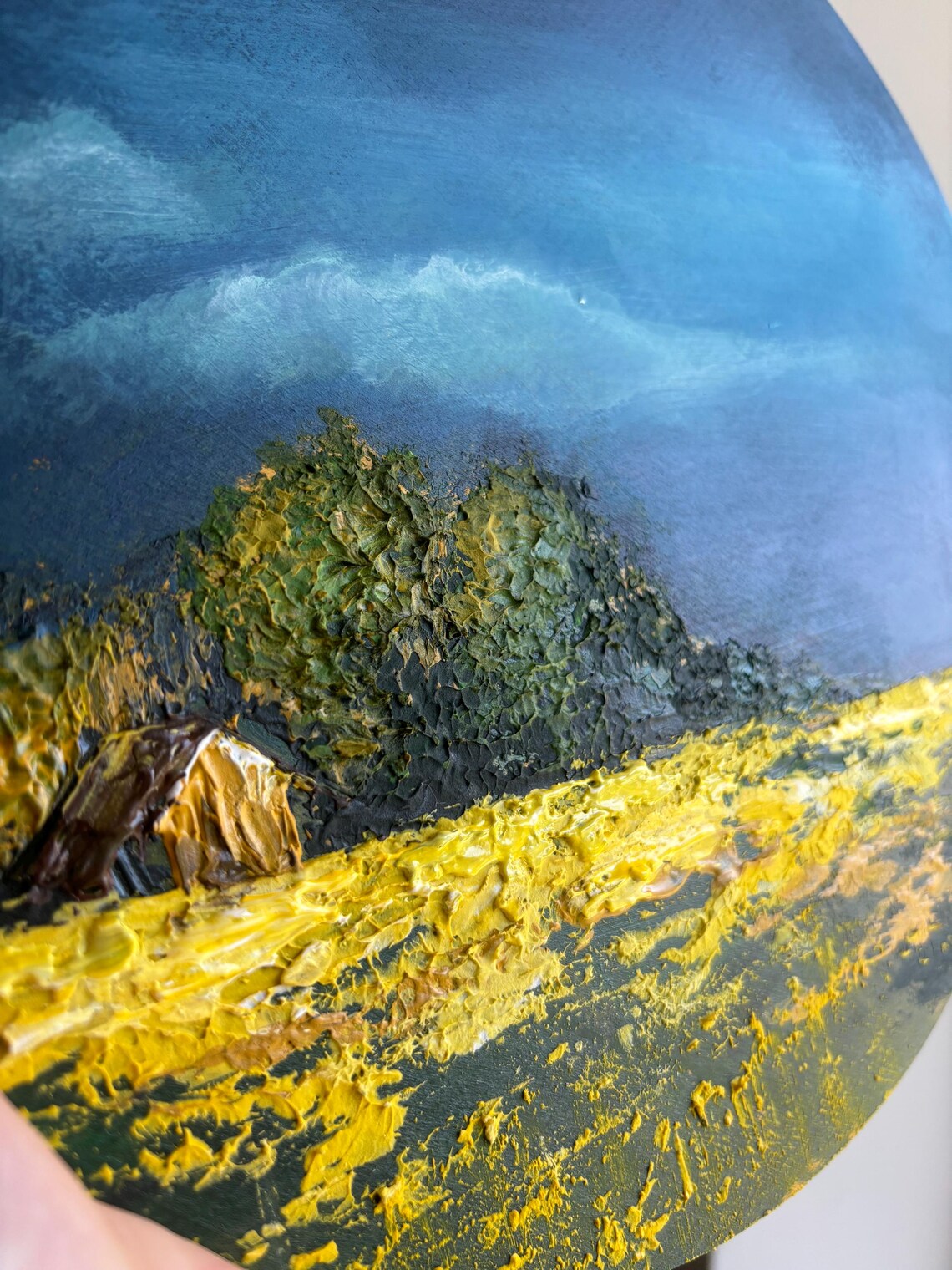 Round Painting Texture Painting Landscape Texture Painting 3d Picture ...