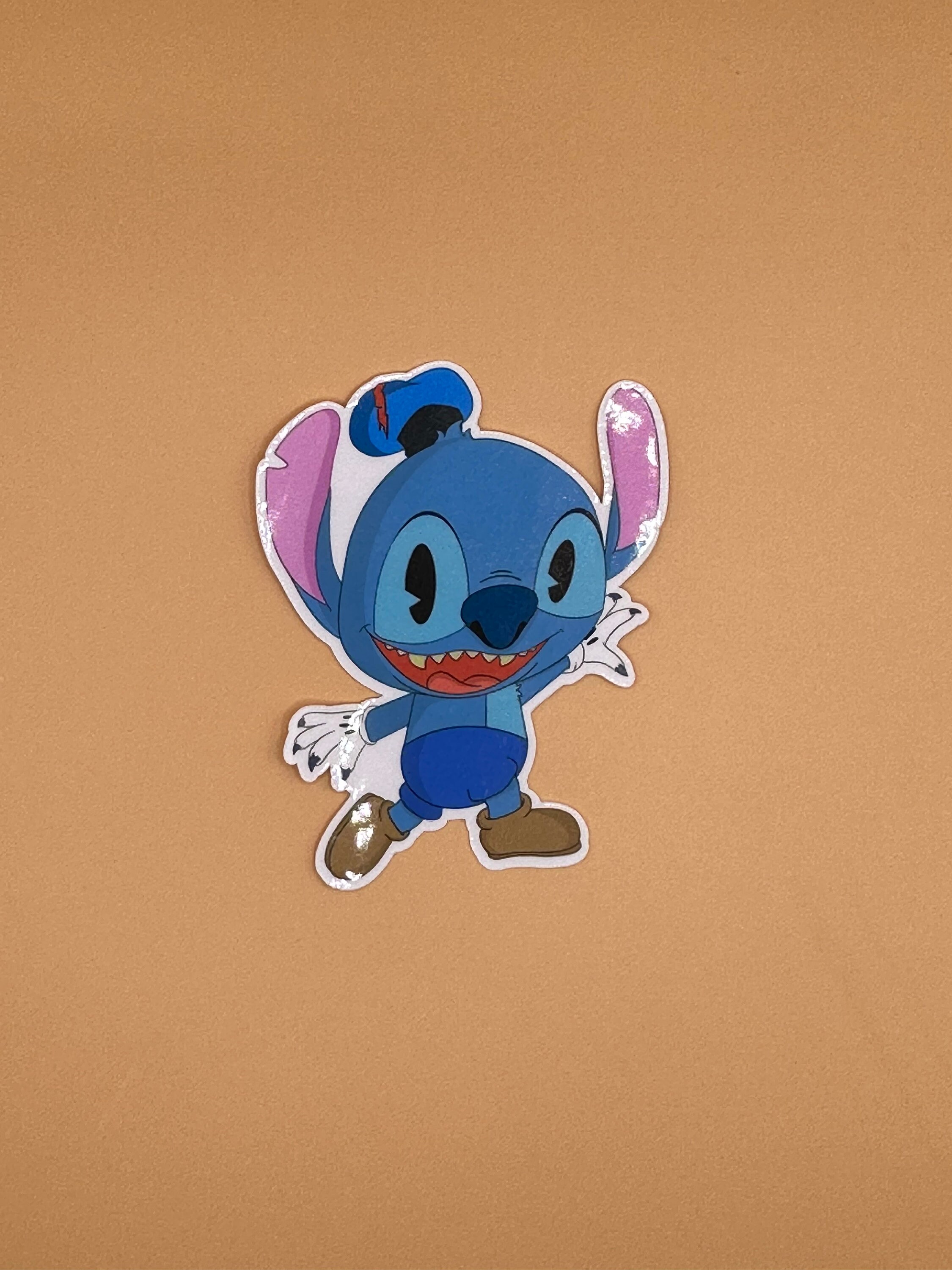 Stitch Dressed as Donald Sticker - Etsy