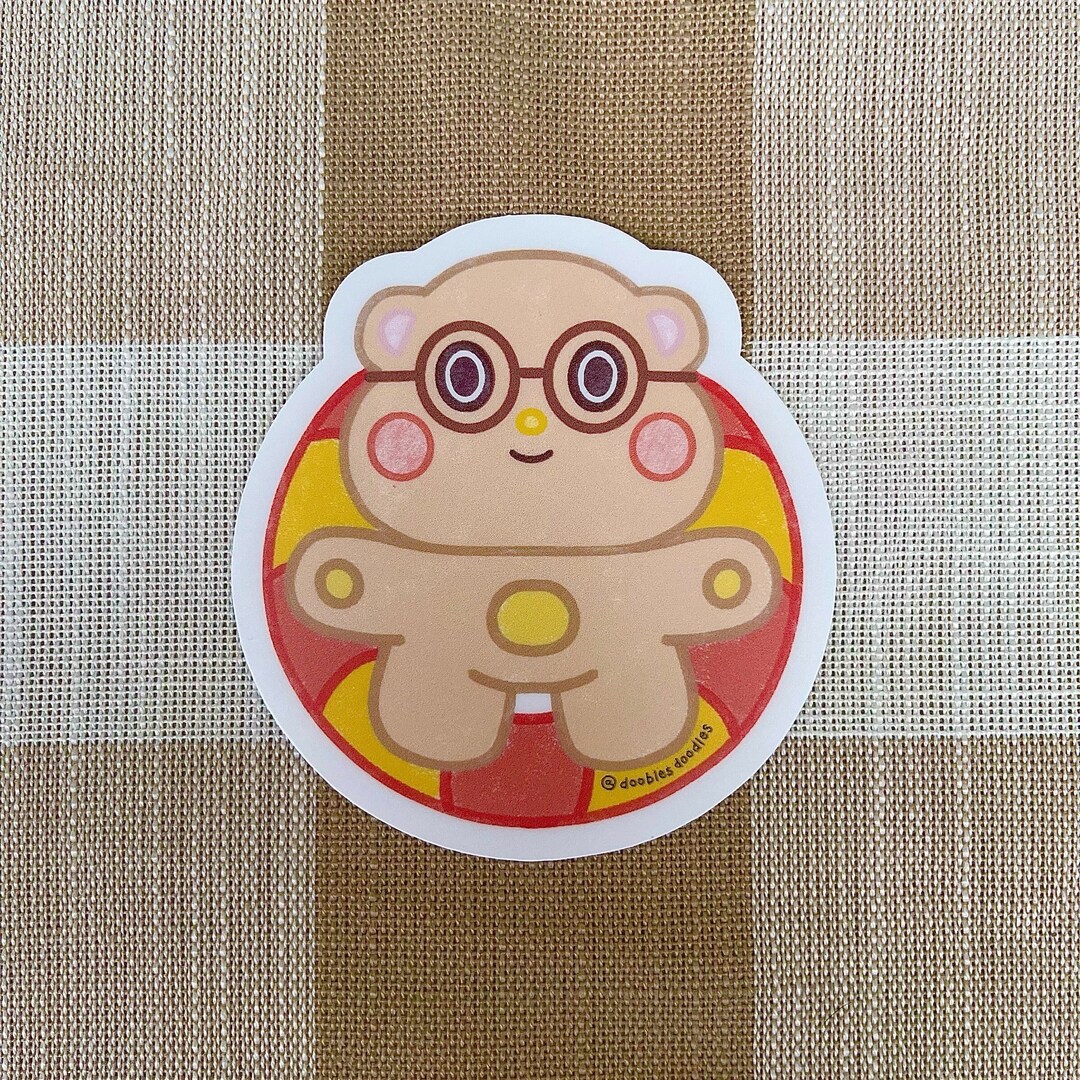 Cute Brown Bear Vinyl Sticker, Summer Pool Sticker, Kawaii Sticker ...