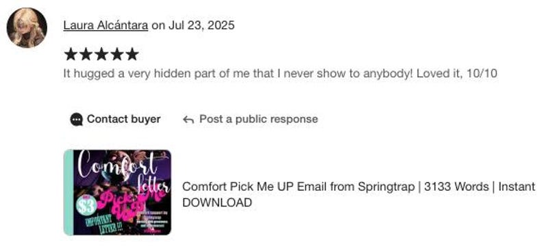 Romantic FLUFFY Cozy Cycle Care Email From "springtrap" Boyfriend ...