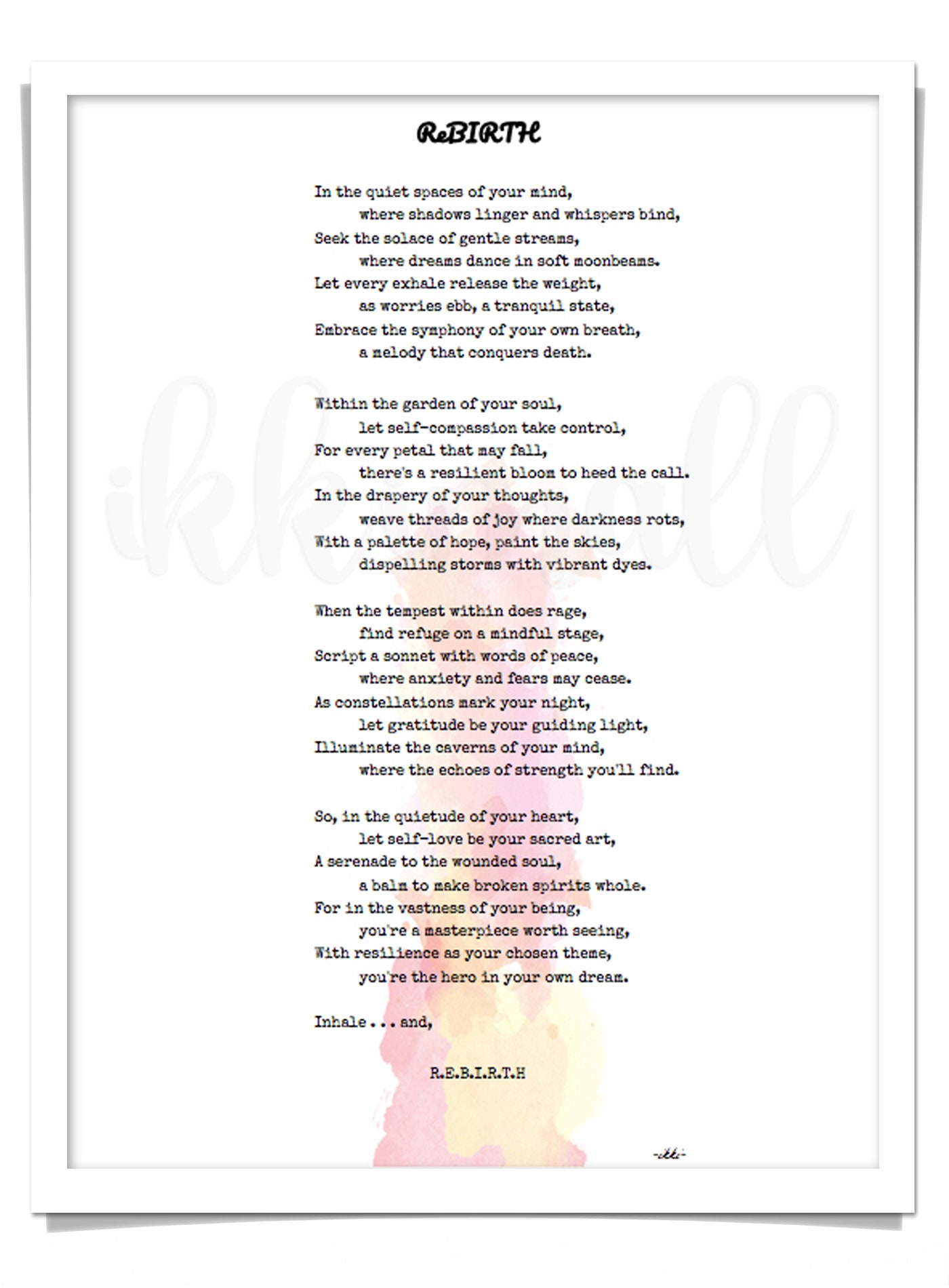 Mental Health Poem rebirth - Etsy