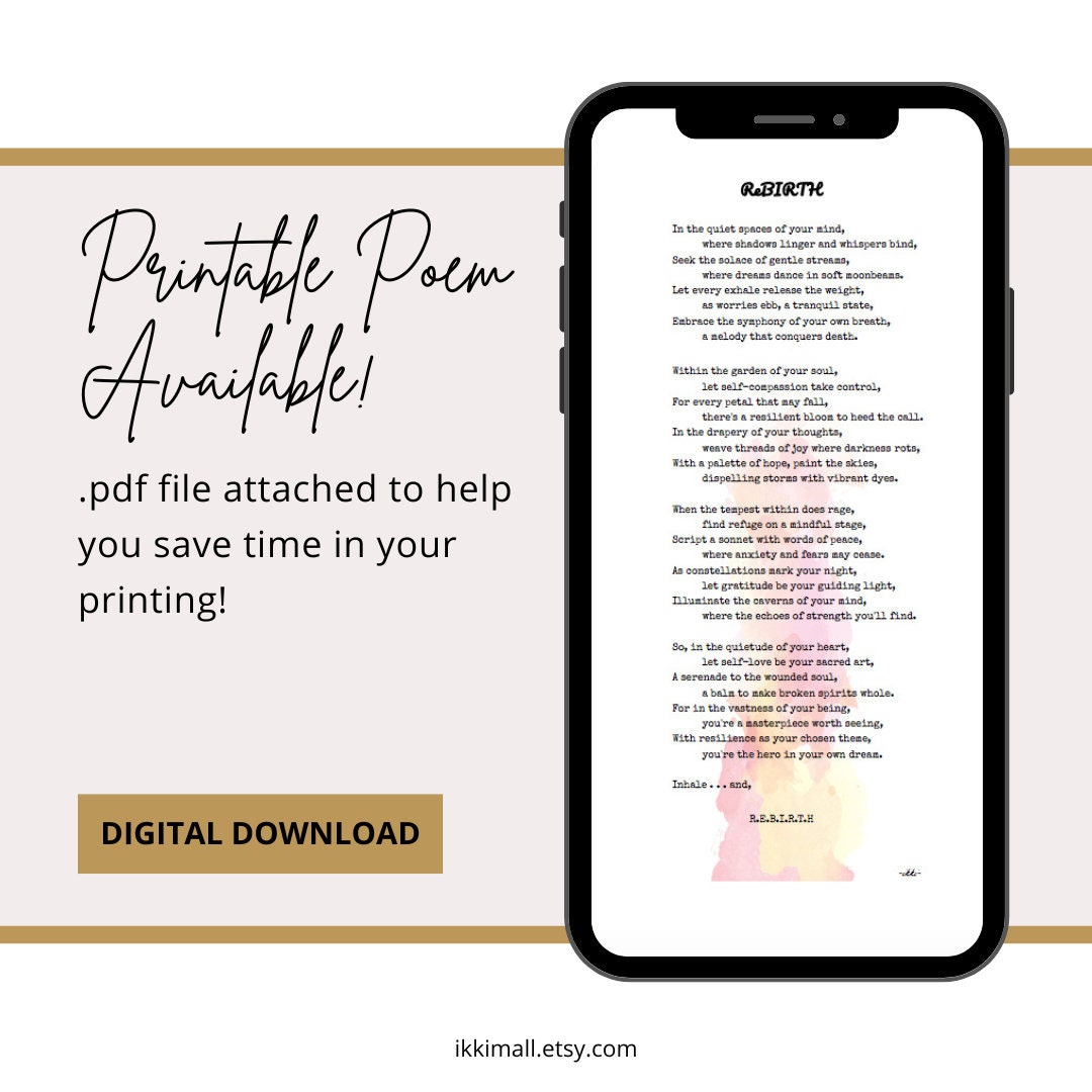 Mental Health Poem rebirth - Etsy