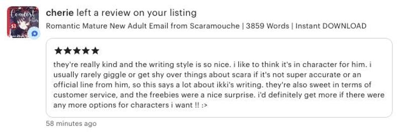 Romantic FLUFFY Mature New Adult Email From Scaramouche | 3859 Words ...