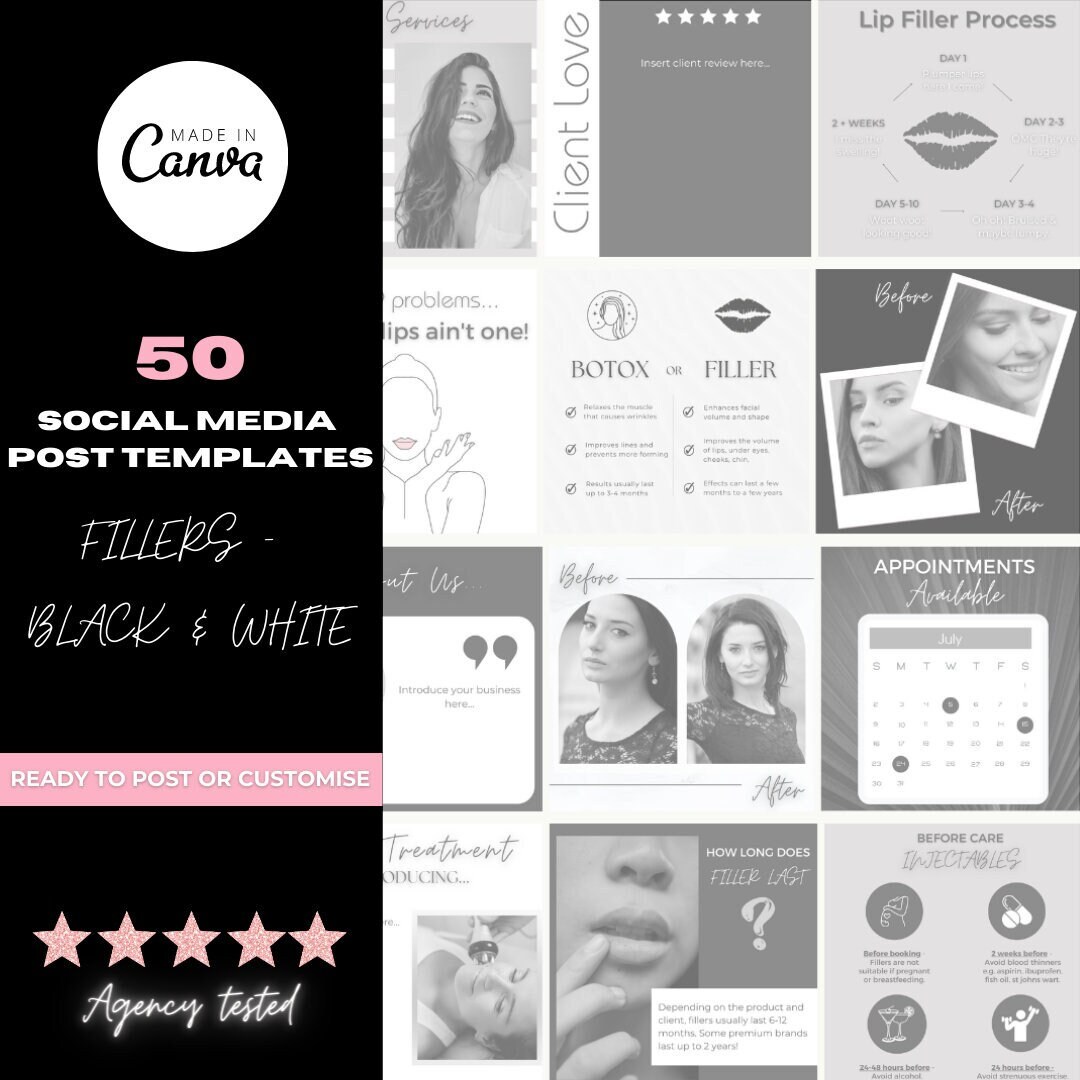 50 Dermal Filler Social Media Post Templates Facebook & Instagram ...