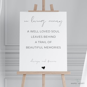 Minimalist in Loving Memory Sign, Printable in Loving Memory Sign for ...