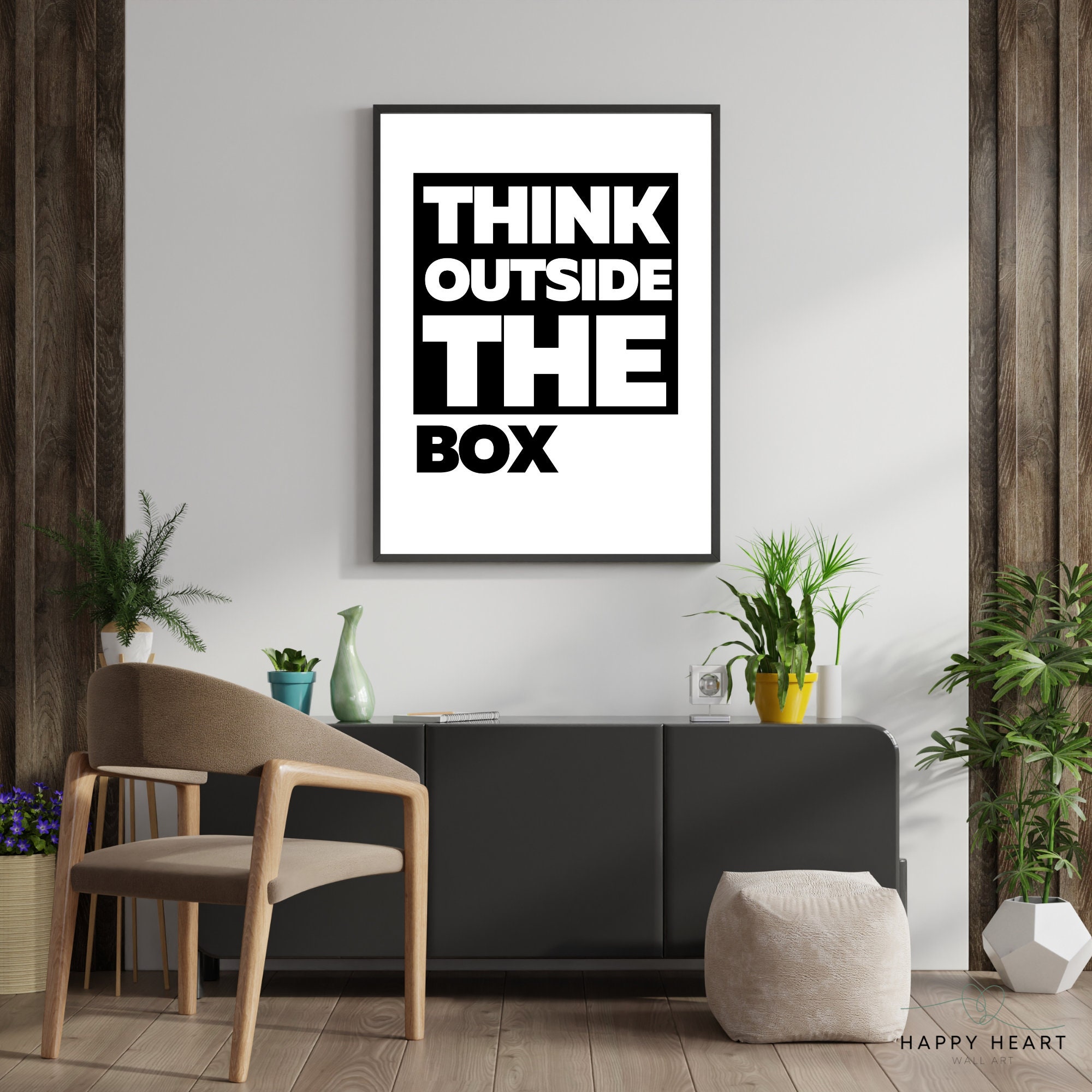 Think Outside the Box Motivational Wall Quote Inspirational - Etsy
