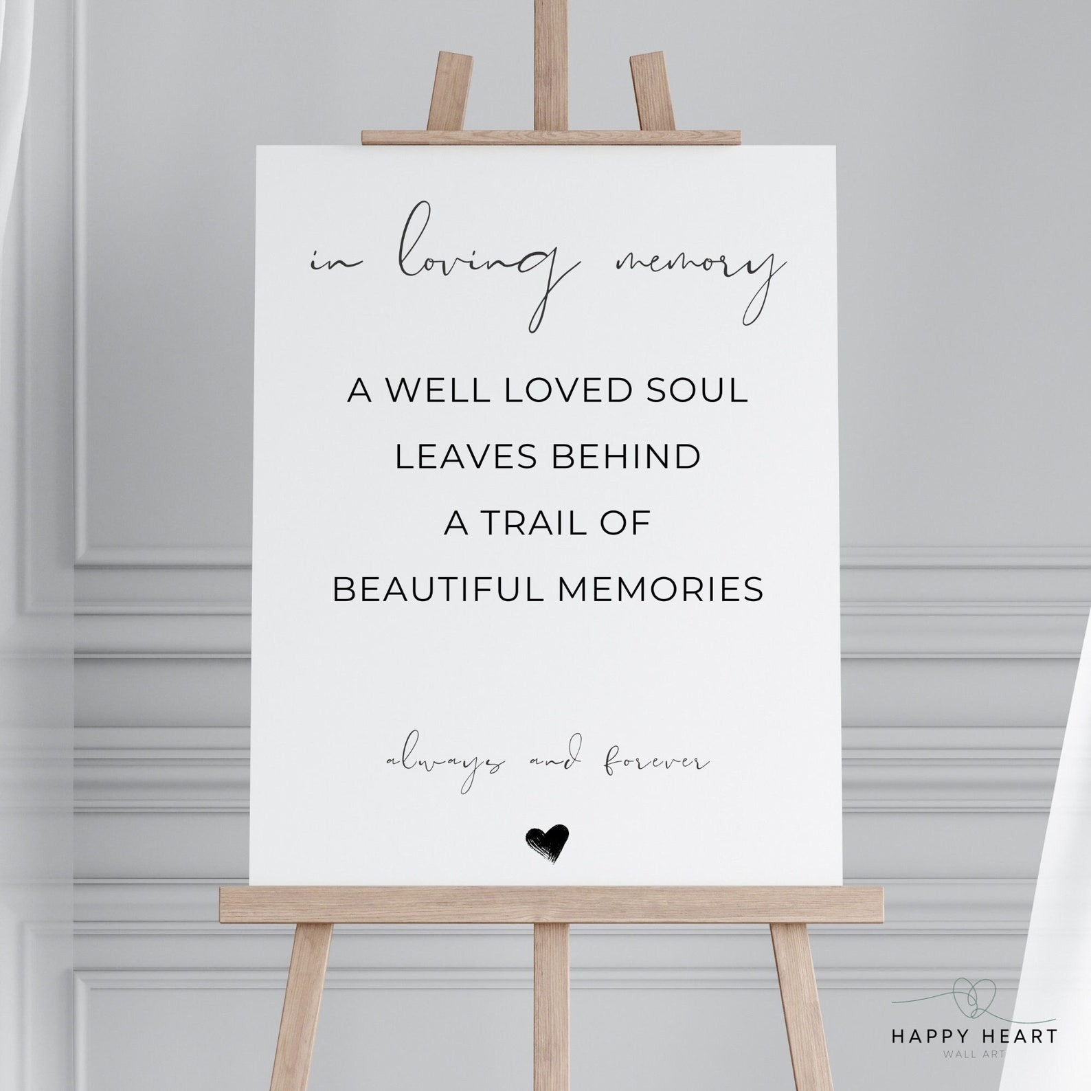 Minimalist in Loving Memory Sign, Printable in Loving Memory Sign for ...