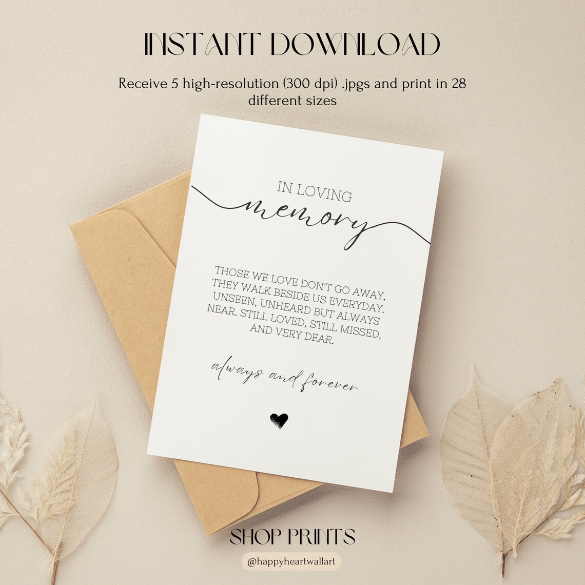 Minimalist in Loving Memory Sign Printable in Loving Memory - Etsy