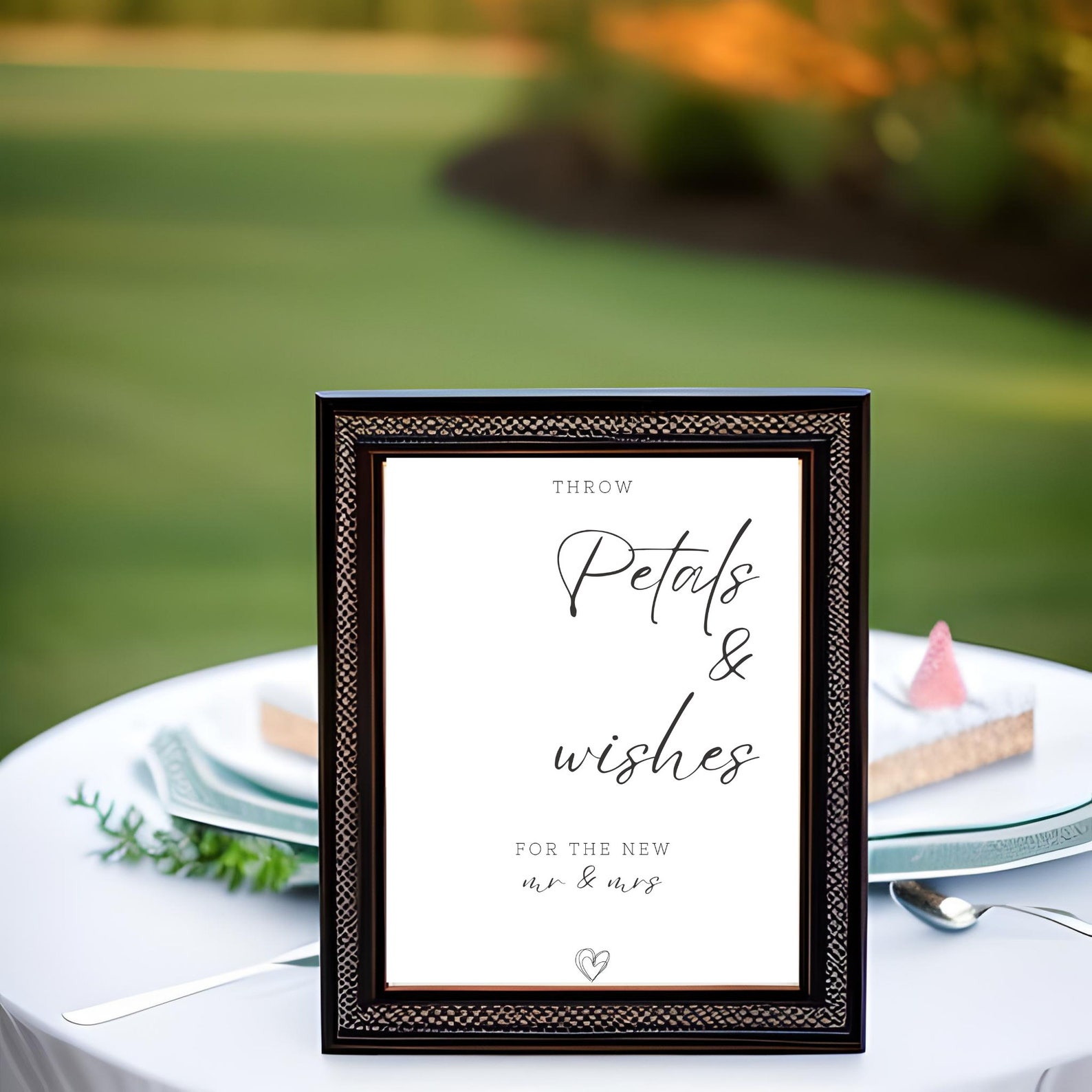 Petal Toss Sign, Modern Petal Toss Send off Sign, Minimalist Petal Send ...