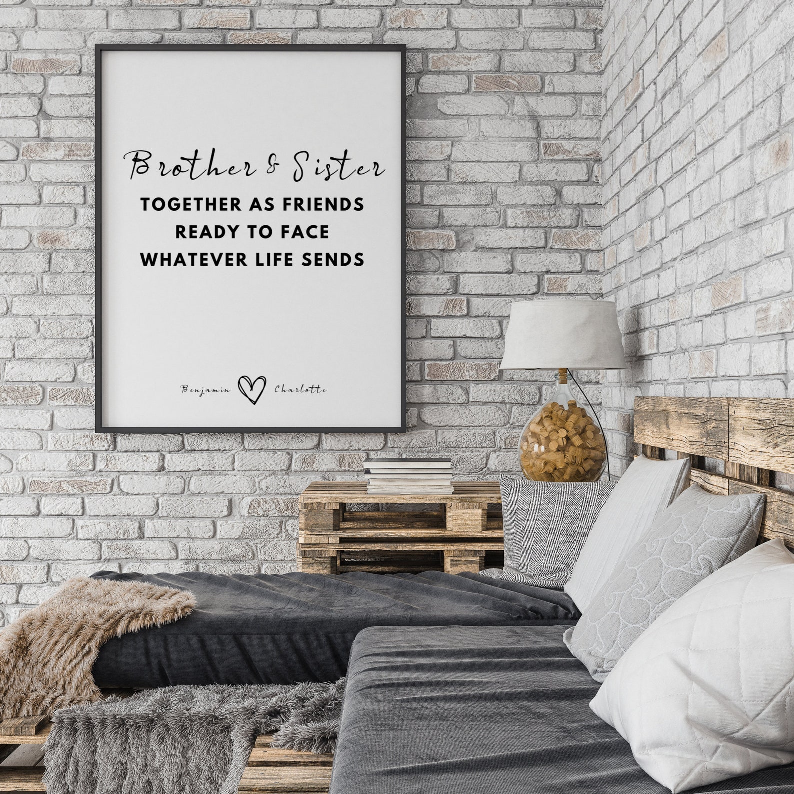 Personalized Siblings Quote Art: Brother & Sister Gift (digital ...
