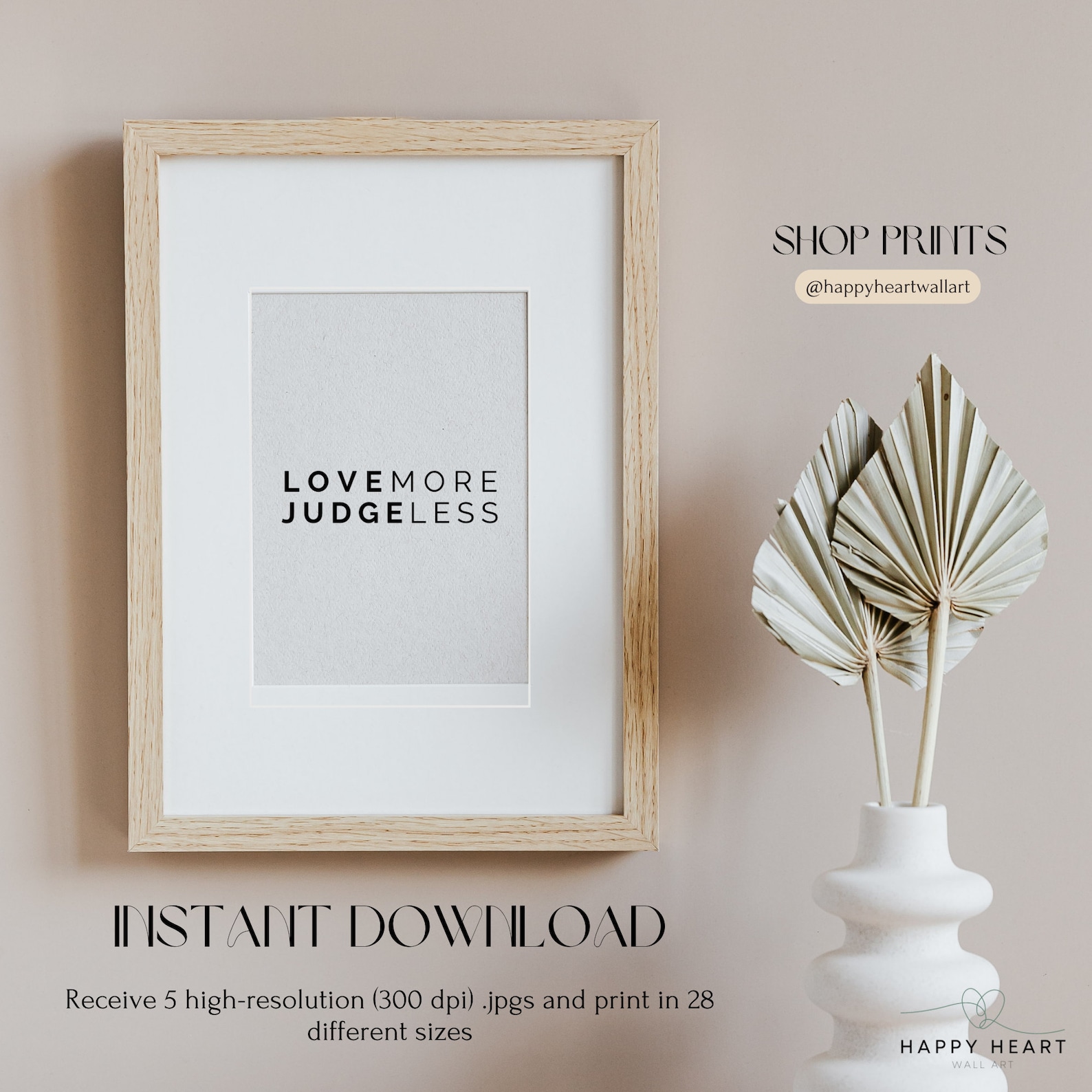 Love More Judge Less Print: Minimalist Quote Wall Art (digital Download ...