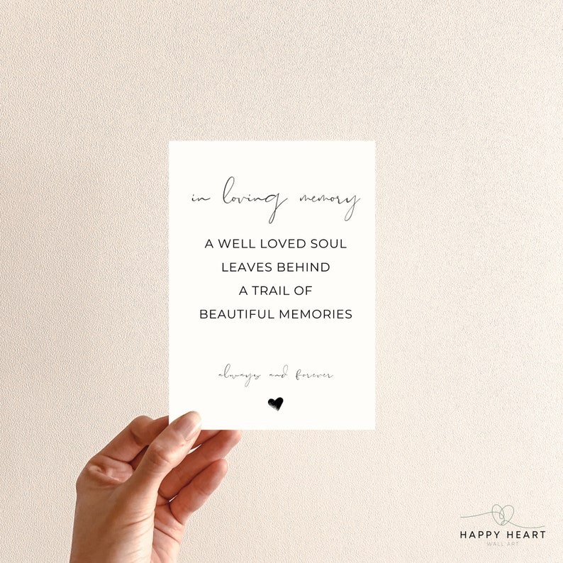 Minimalist in Loving Memory Sign Printable in Loving Memory - Etsy