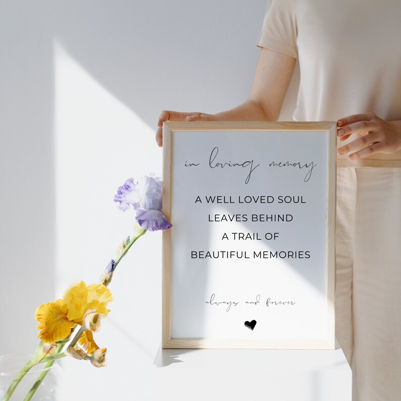 Minimalist in Loving Memory Sign, Printable in Loving Memory Sign for ...