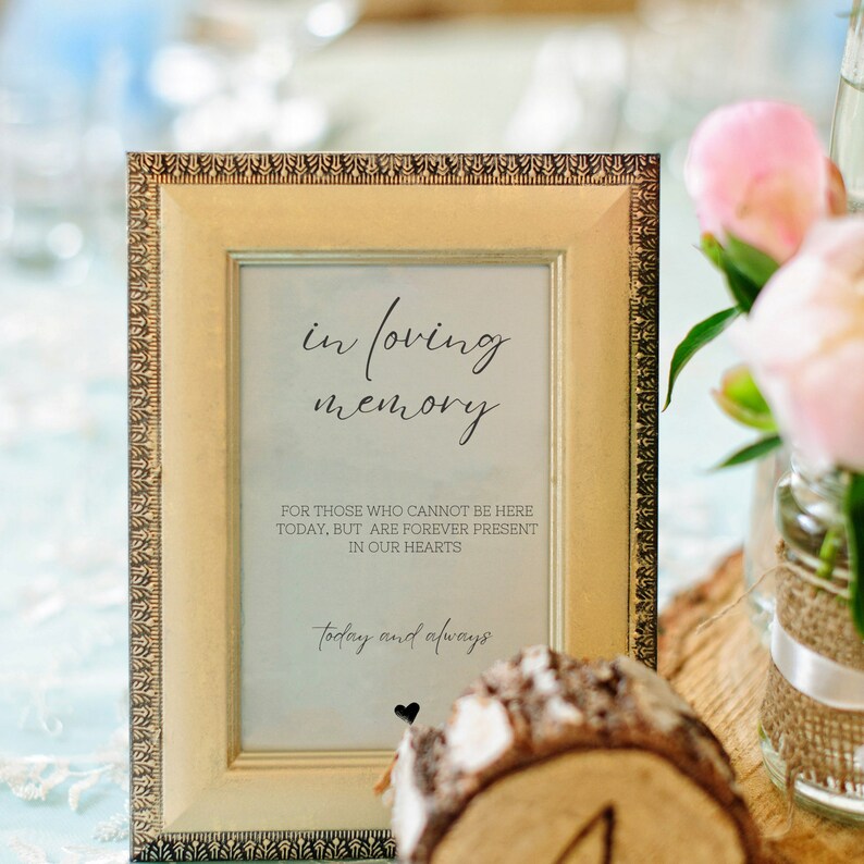 Minimalist in Loving Memory Sign, Printable Memory Sign, Sign for ...