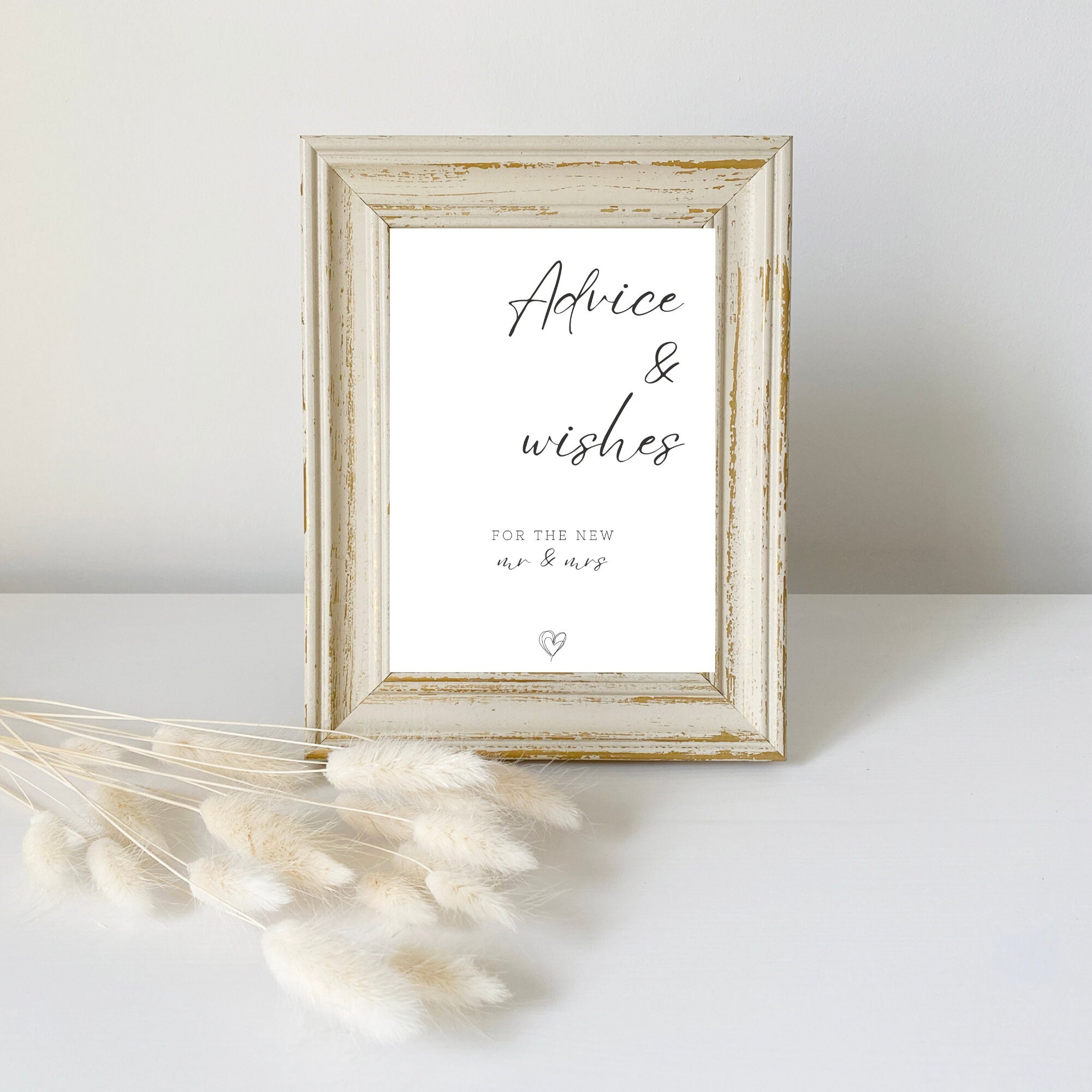 Minimalist Advice and Wishes for the Bride and Groom Sign - Etsy