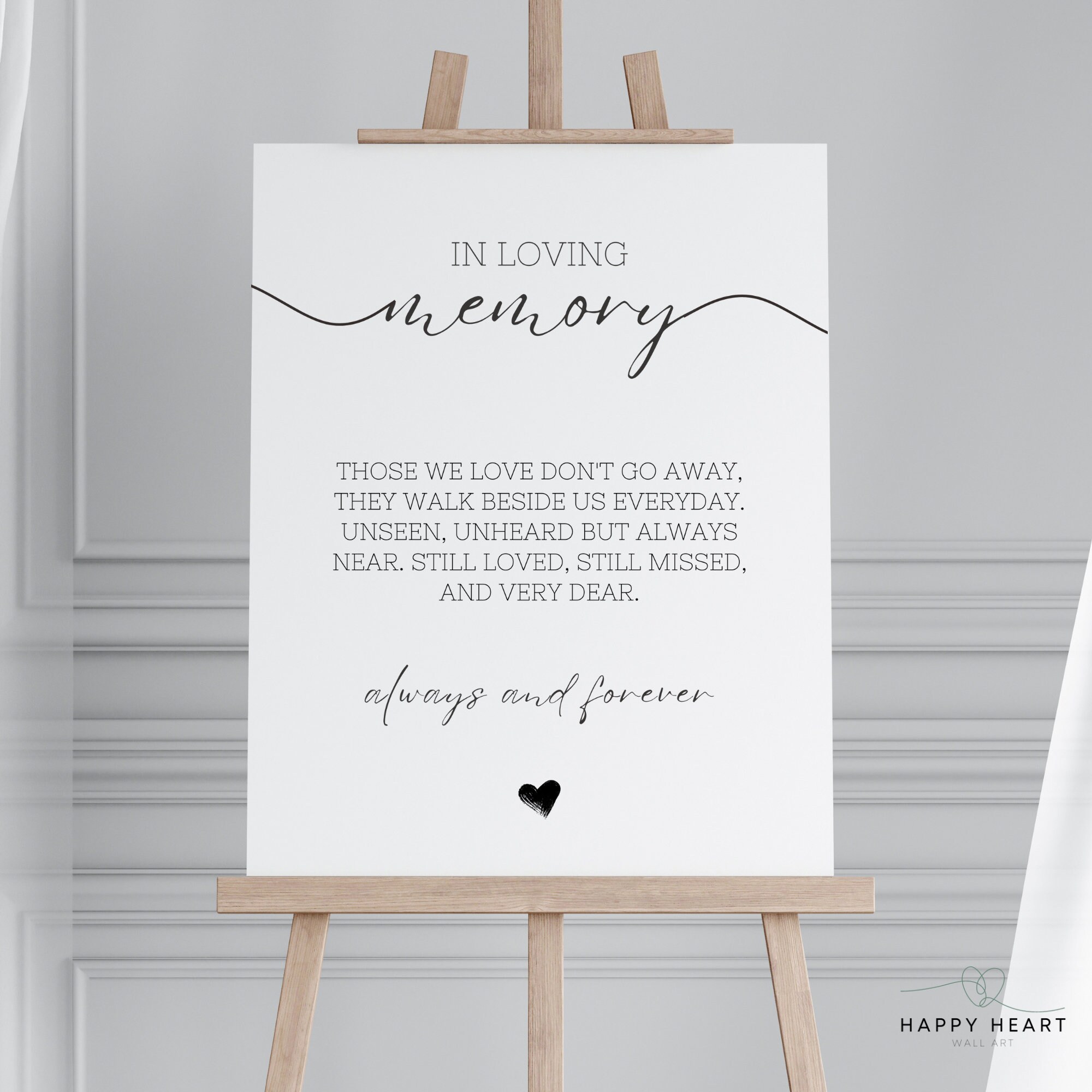 Minimalist in Loving Memory Sign, Printable in Loving Memory Sign for ...