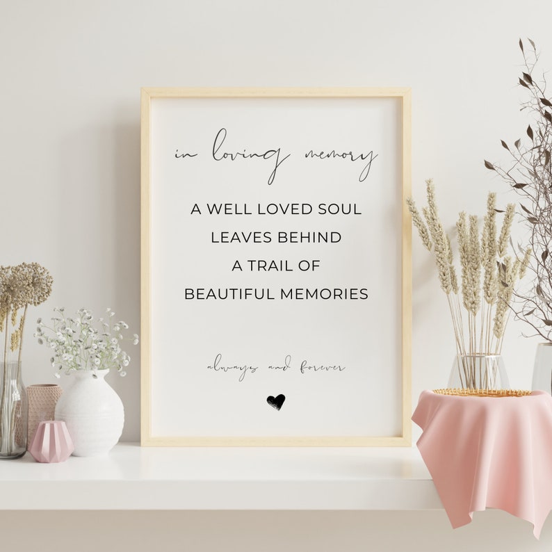 Minimalist in Loving Memory Sign Printable in Loving Memory - Etsy