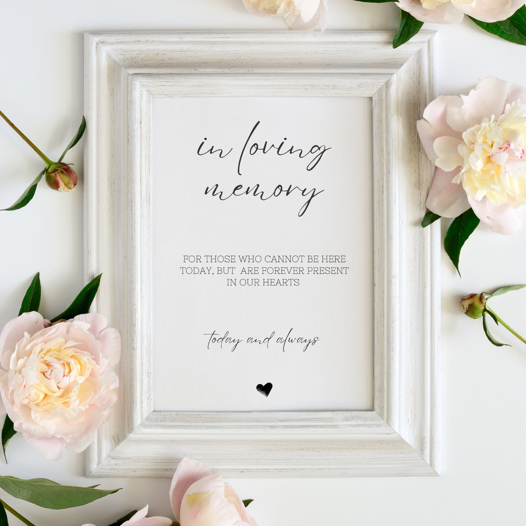 Minimalist in Loving Memory Sign, Printable Memory Sign, Sign for ...