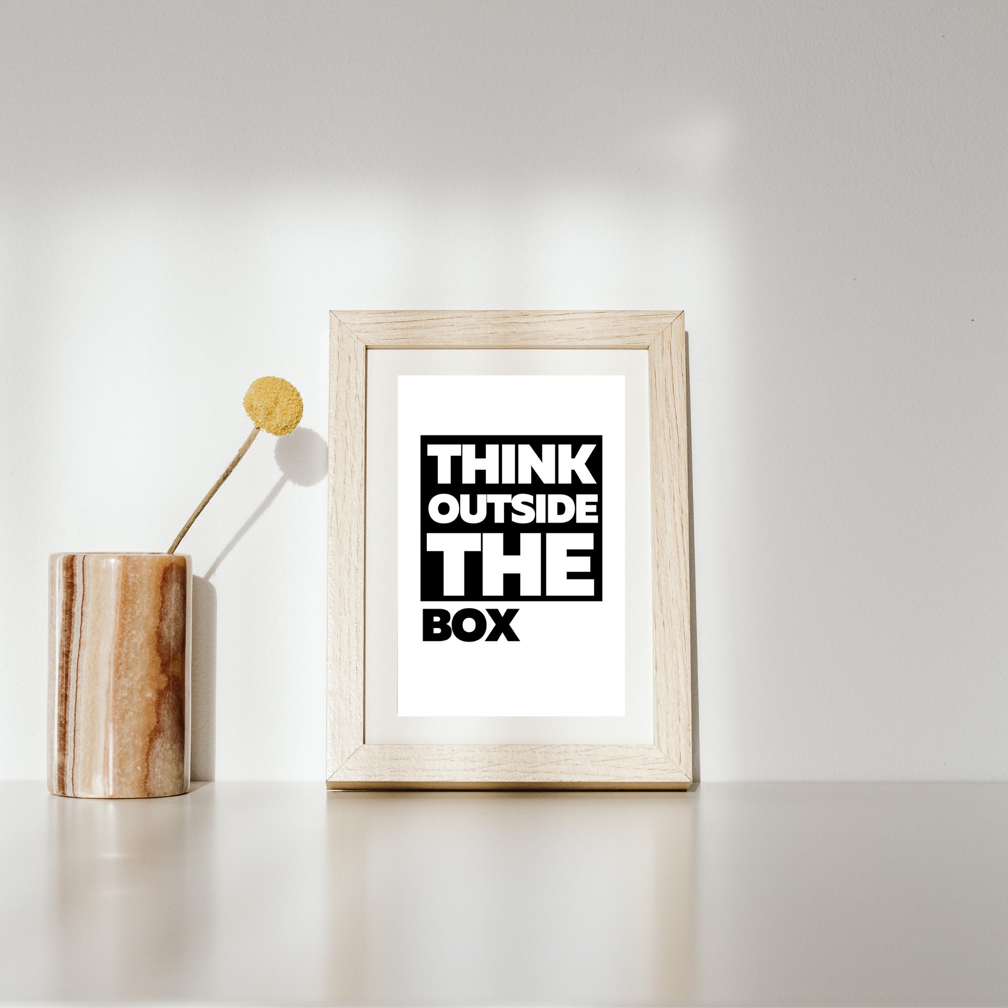 Think Outside the Box Motivational Wall Quote Inspirational - Etsy
