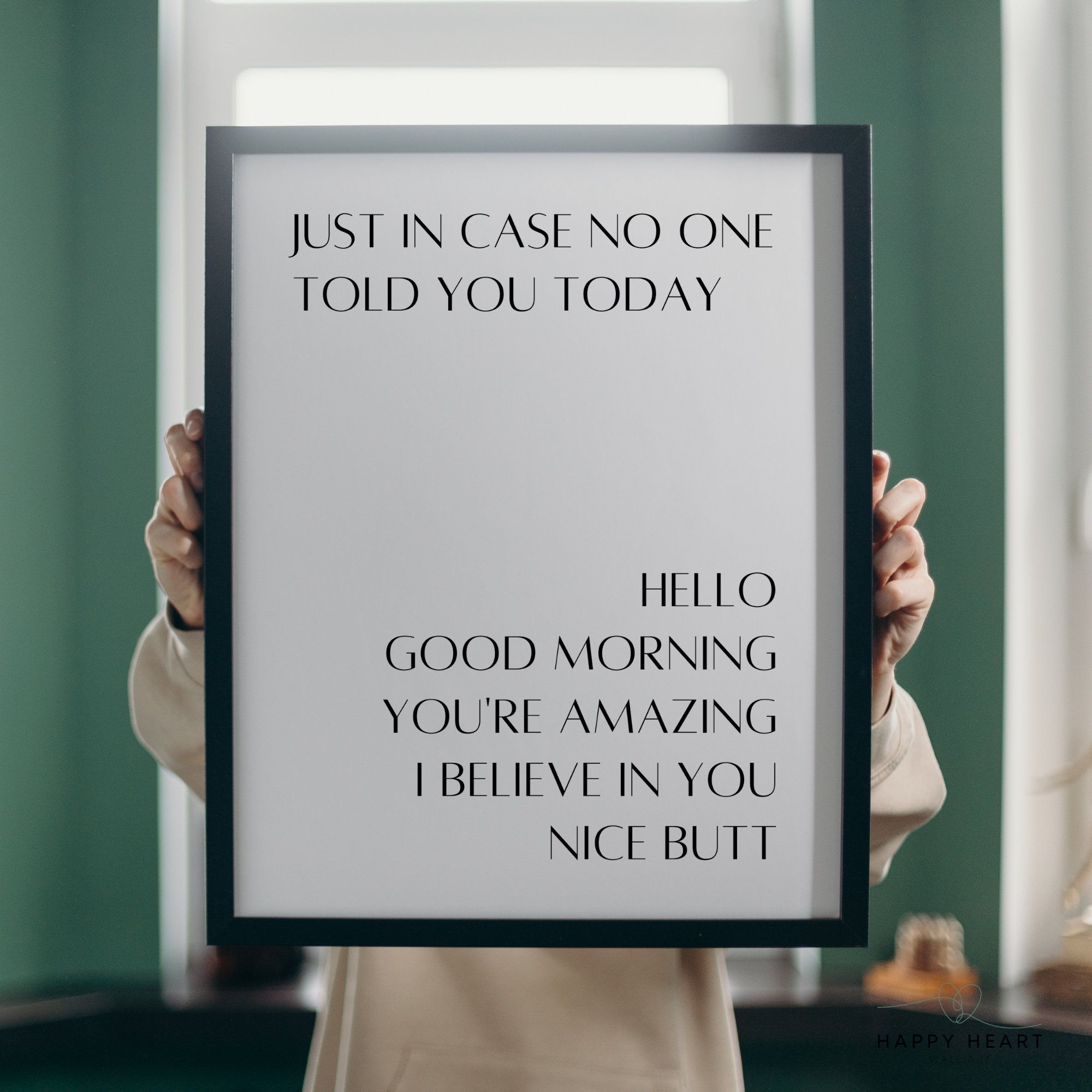 Just in Case No One Told You Today, Motivational Wall Art, Black and ...