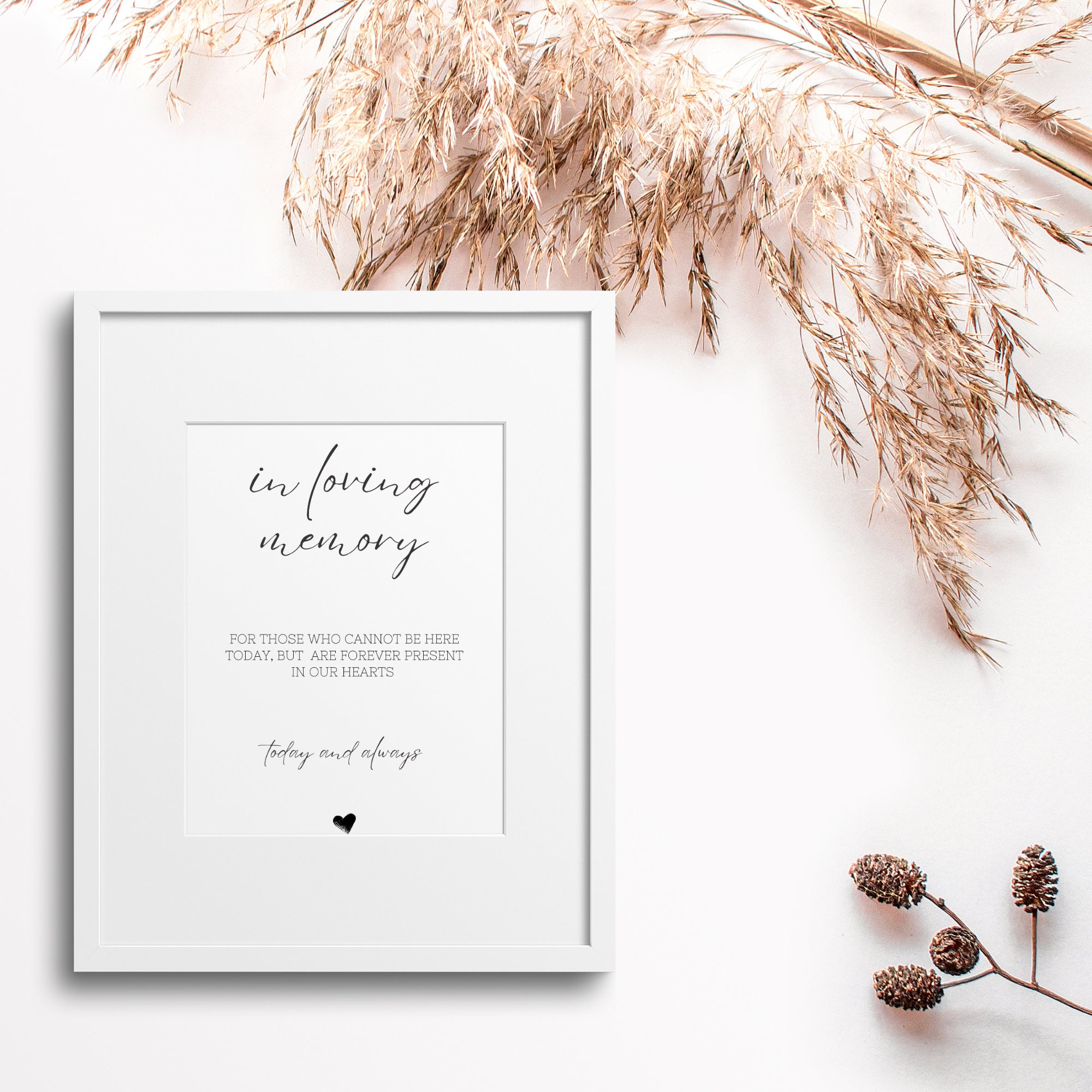 Minimalist in Loving Memory Sign, Printable Memory Sign, Sign for ...