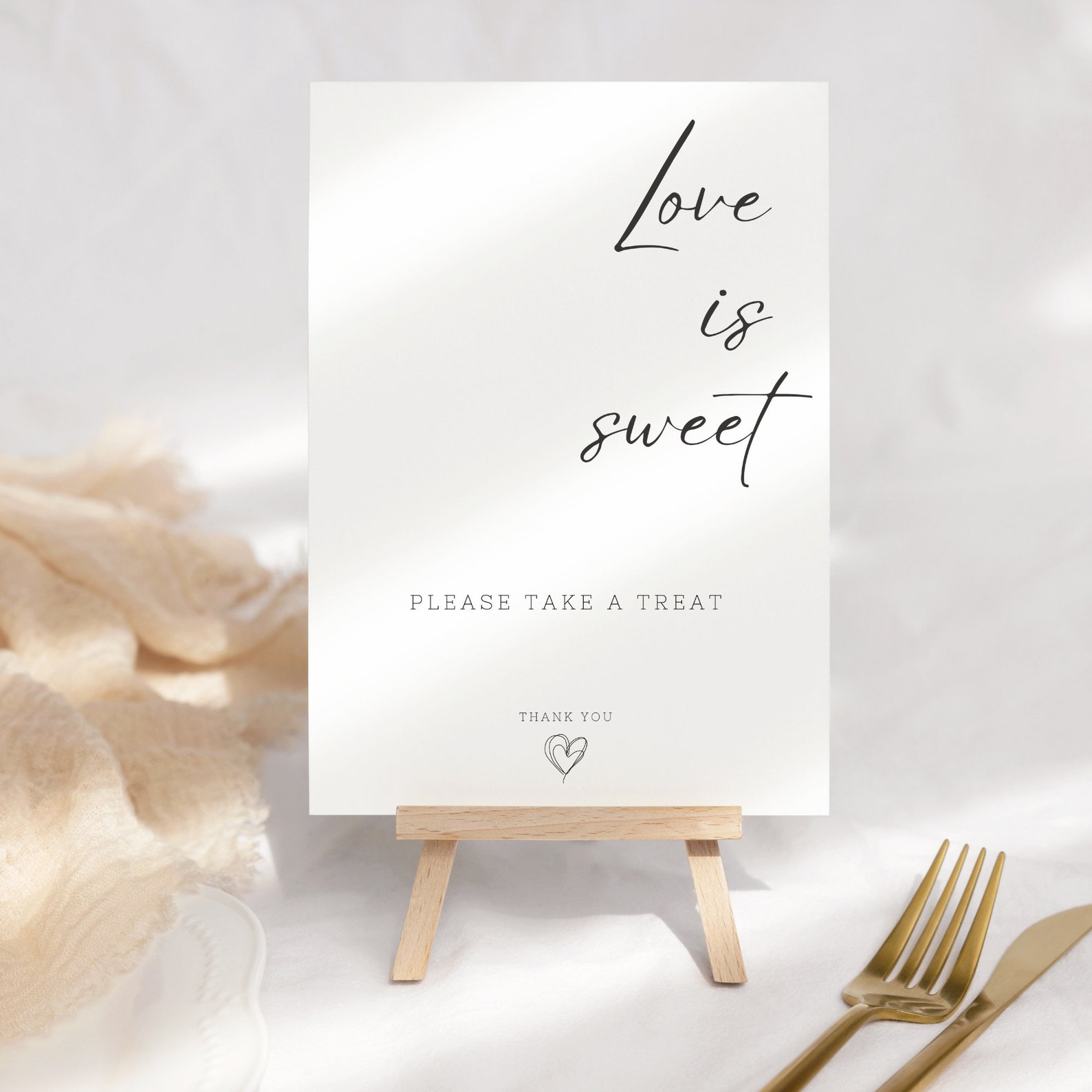 Minimalist Love is Sweet Sign Printable Modern Wedding Favor - Etsy