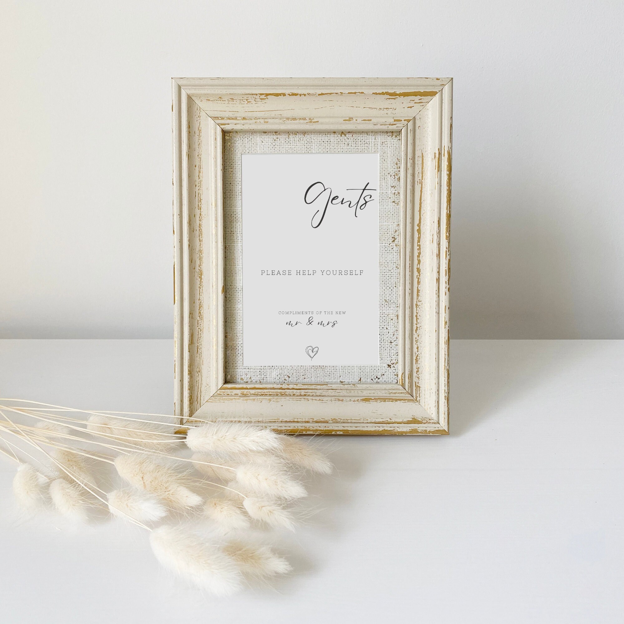 Minimalist Gents Bathroom Sign Template: Wedding Restroom Decor ...