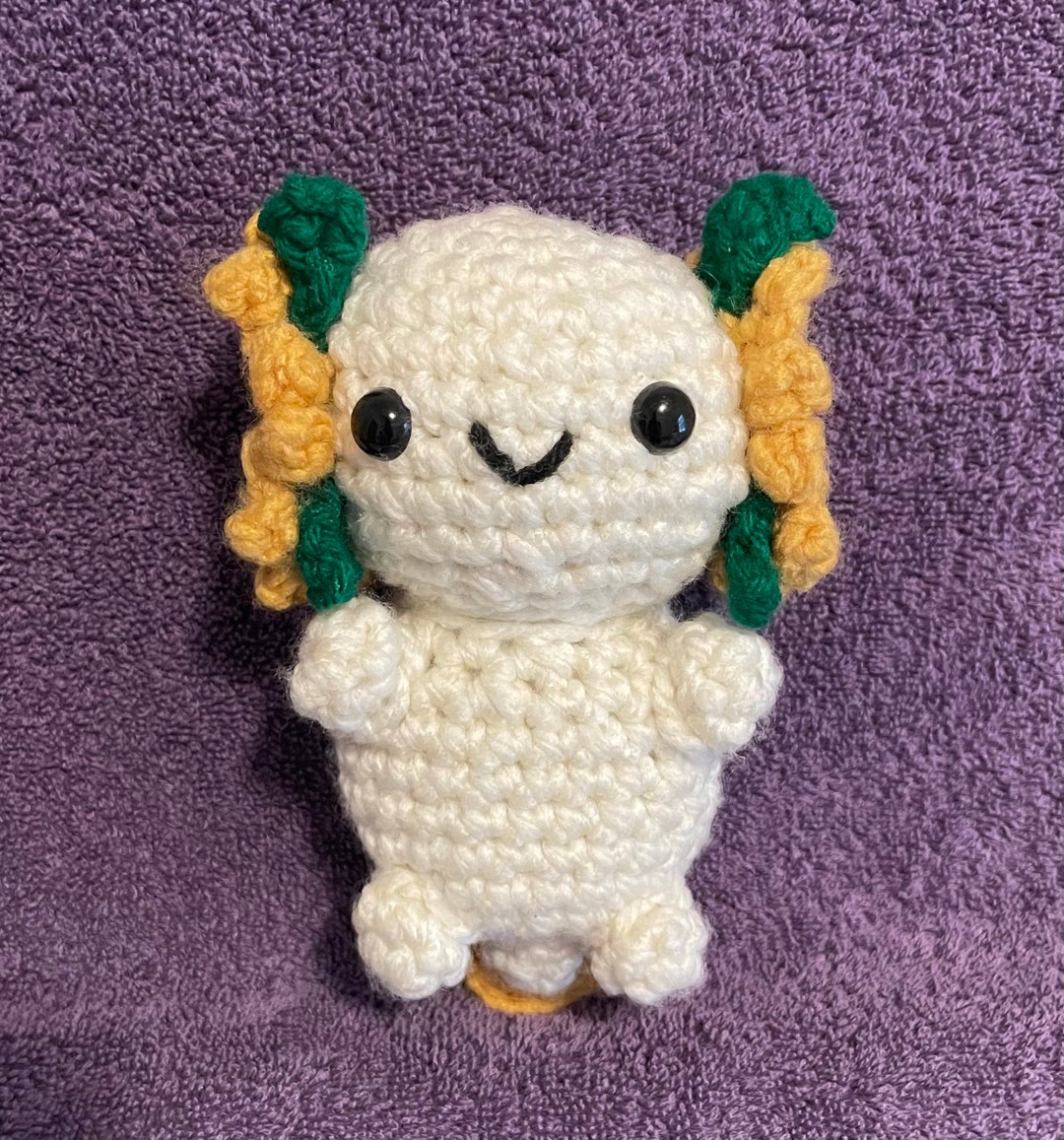 Sunflower Axolotl Crochet Plushie - Etsy
