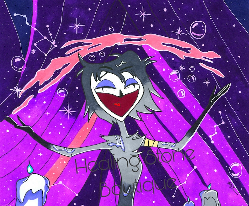 Helluva Boss Stolas Full Moon Sketch Print - Etsy