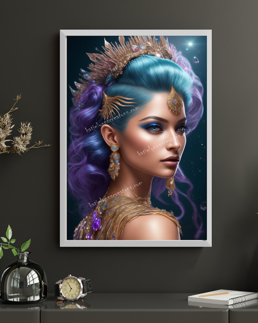 A Beautiful Mermaid Illustration - Stunning Mermaid Ai Art Print ...