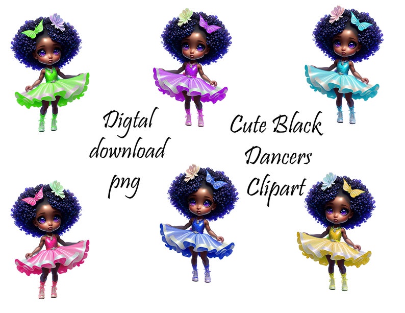 African Ballerina Clipart, Cute Black Ballerina, Dancing Girl Clipart ...