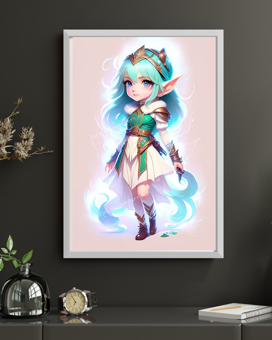 Elvish Chibi Goddess, Digital Download - Cute Anime Chibi Kawaii - AI ...