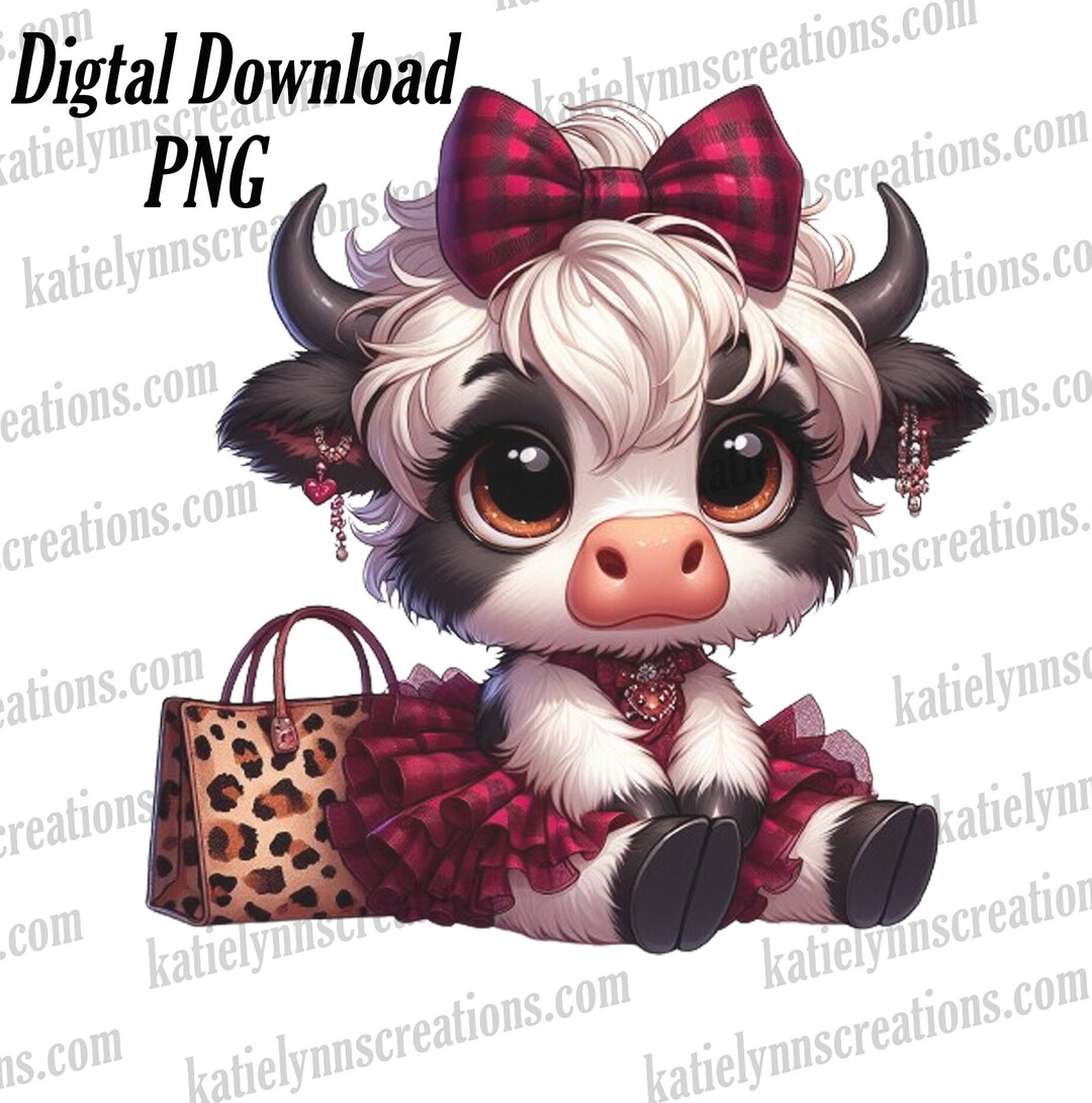 Highland Cow Clip Art, Highland Cow Png, Highland Cow Design, - Digital ...
