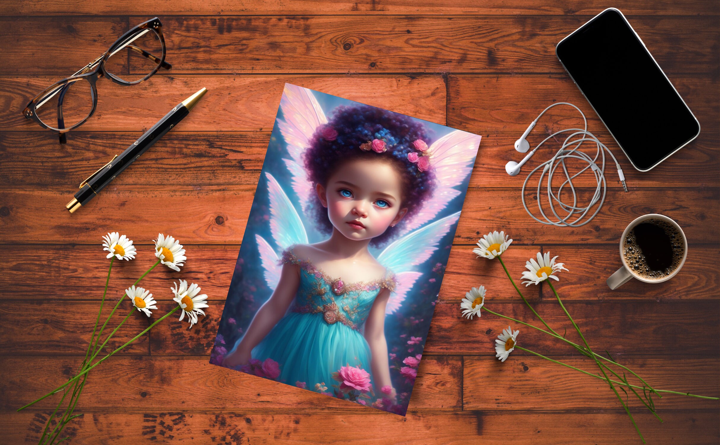 Young Girl Fairy Digital Download, Enchanted Angelic Teal Fairy ...